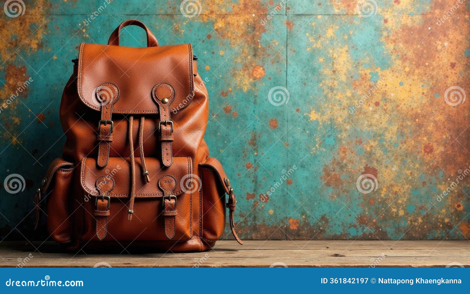Vintage Leather Backpack Distressed Texture Cut Out Brown Accessory Texture Stock Illustration ...