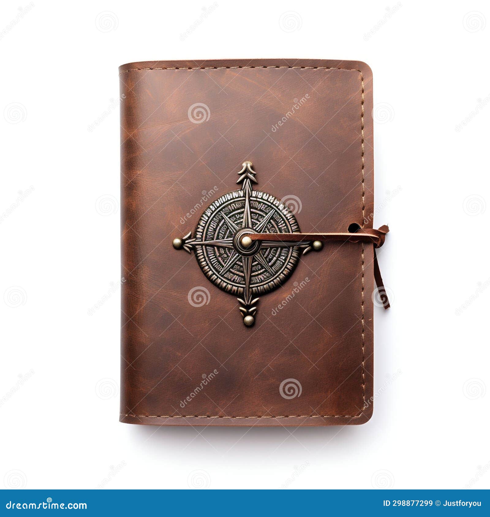 Vintage Leather Notebook with Compass Emblem. Generative Ai Stock ...