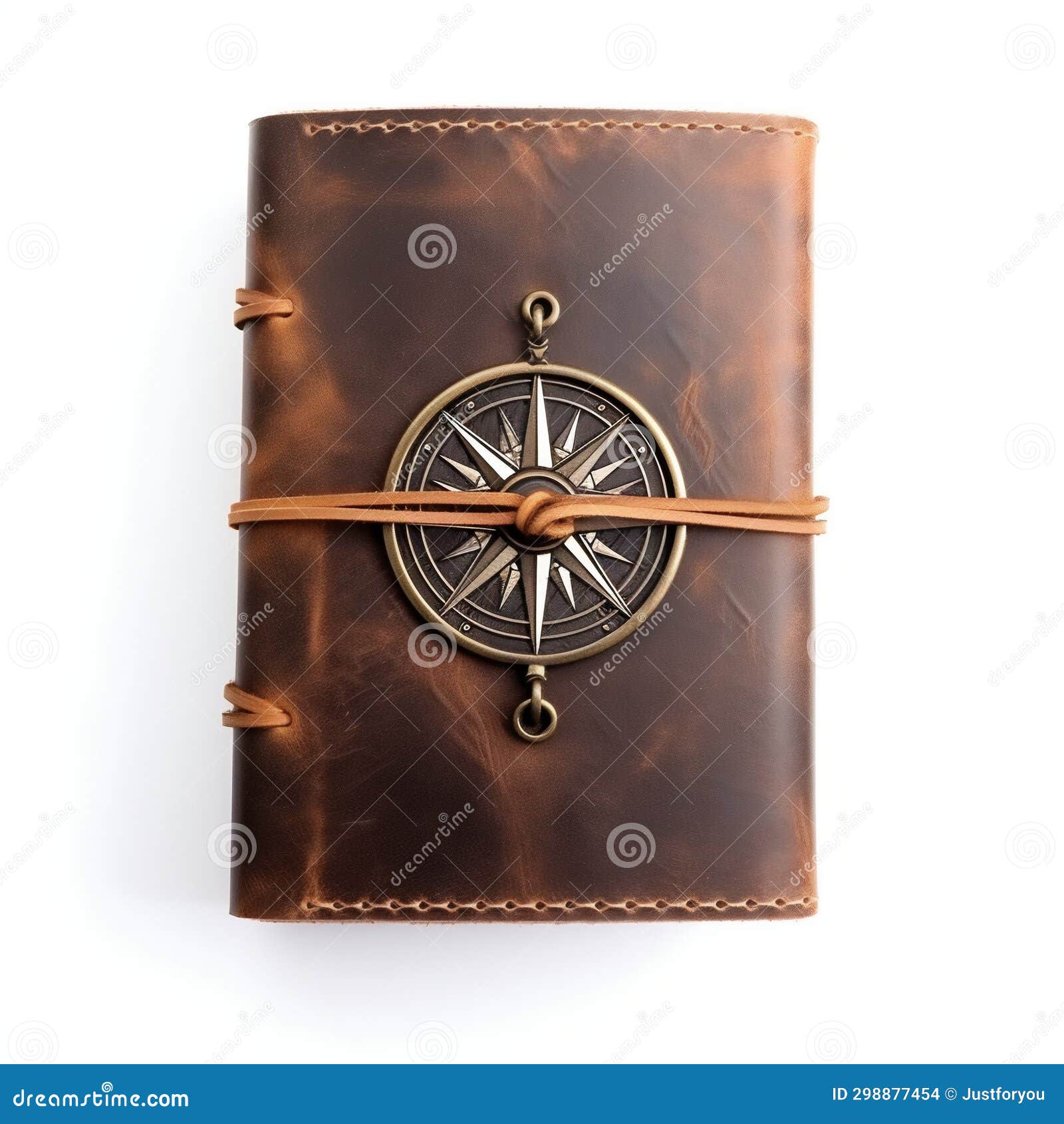 Vintage Leather Notebook with Compass Emblem. Generative Ai Stock ...