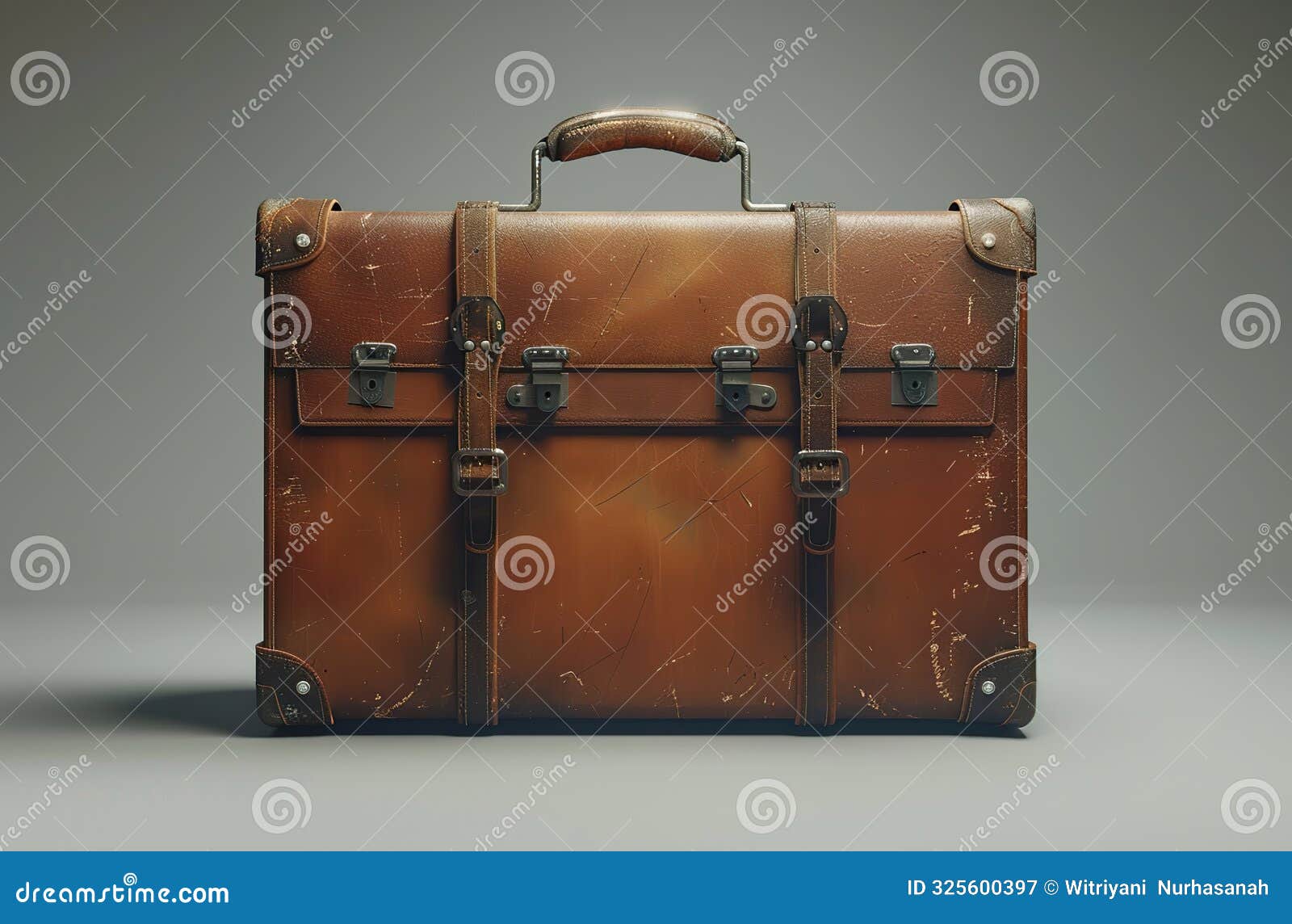 Vintage Leather Suitcase stock illustration. Illustration of worn ...