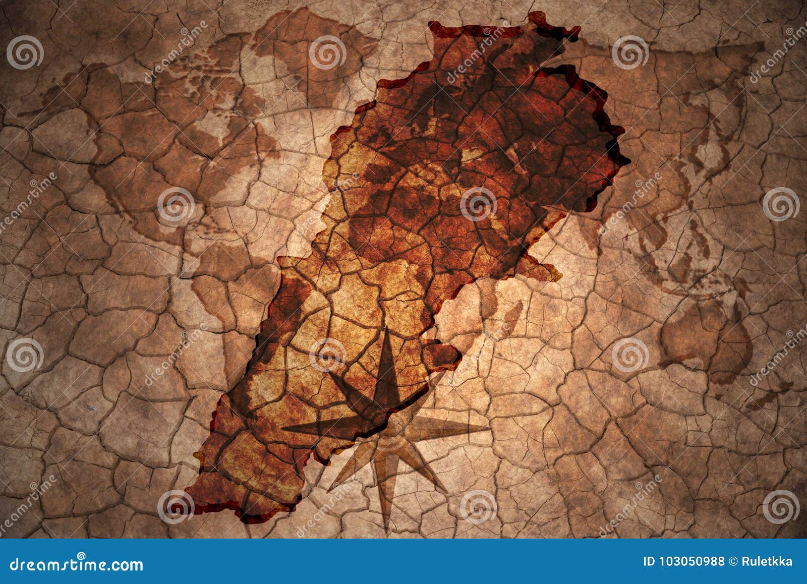 Vintage lebanon map stock illustration. Illustration of history - 103050988