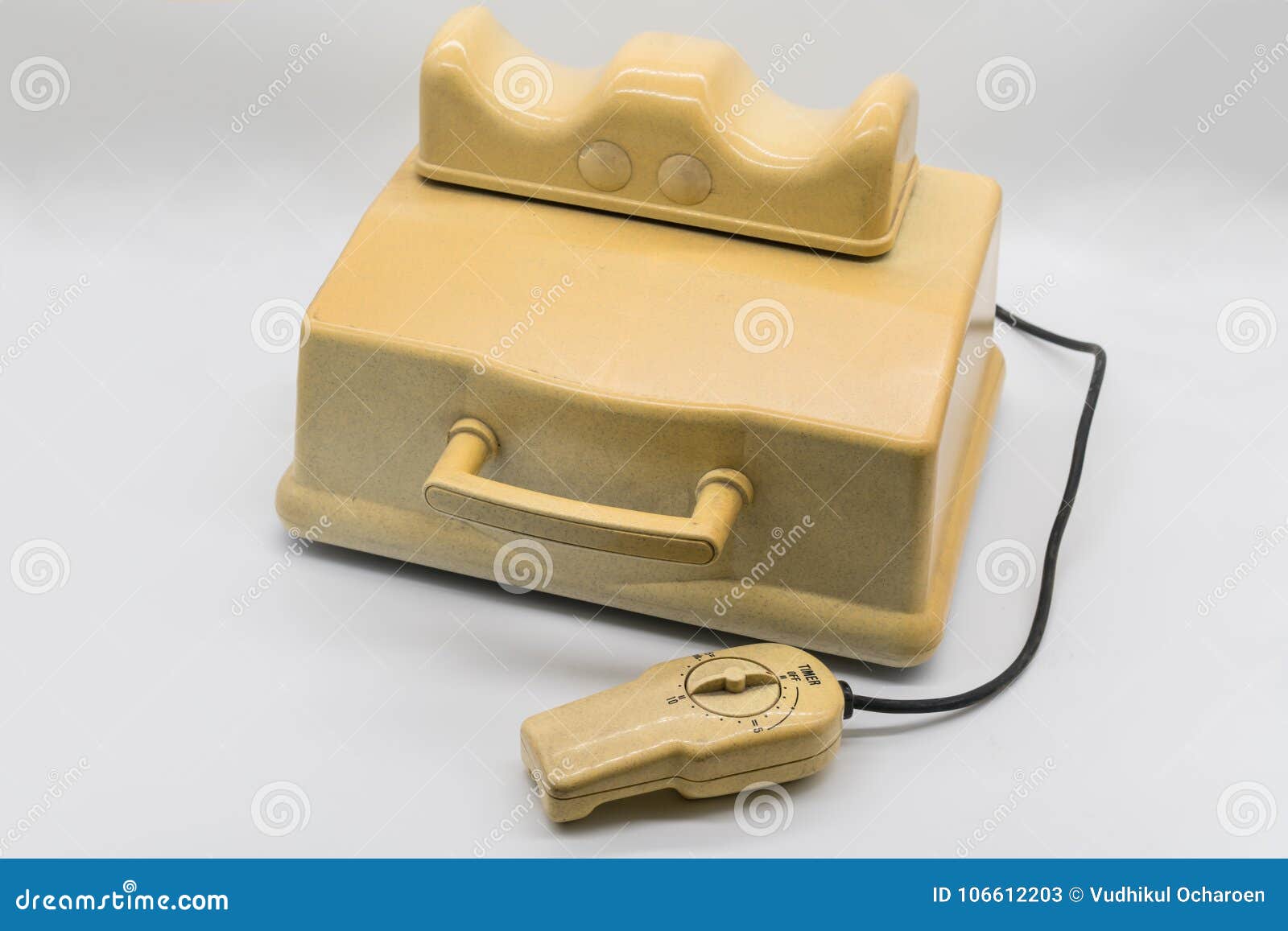 Old Vintage TV Remote Control Isolated On White Background. Black ...