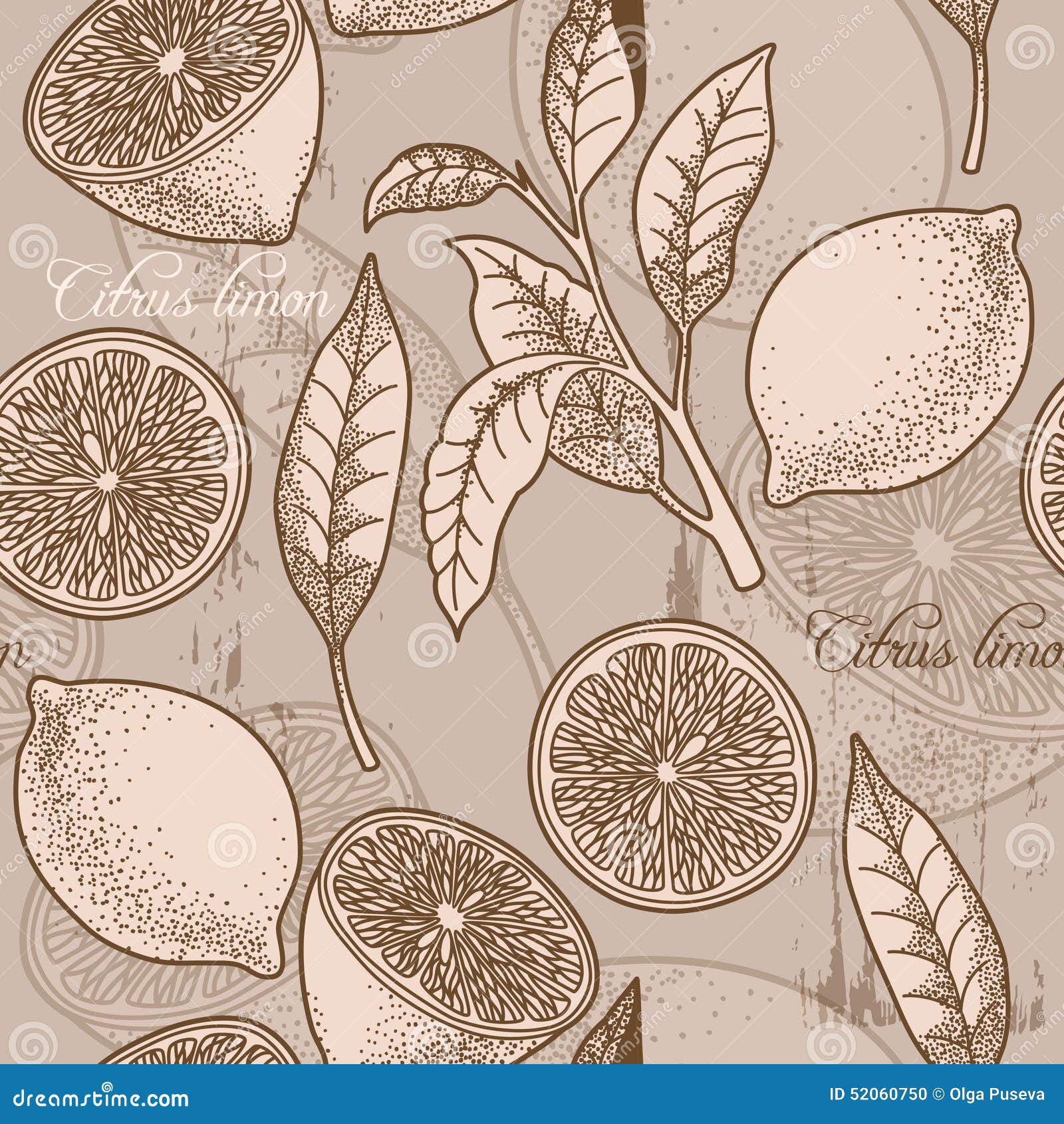 Vintage Lemon Seamless Background Stock Vector - Illustration of ...