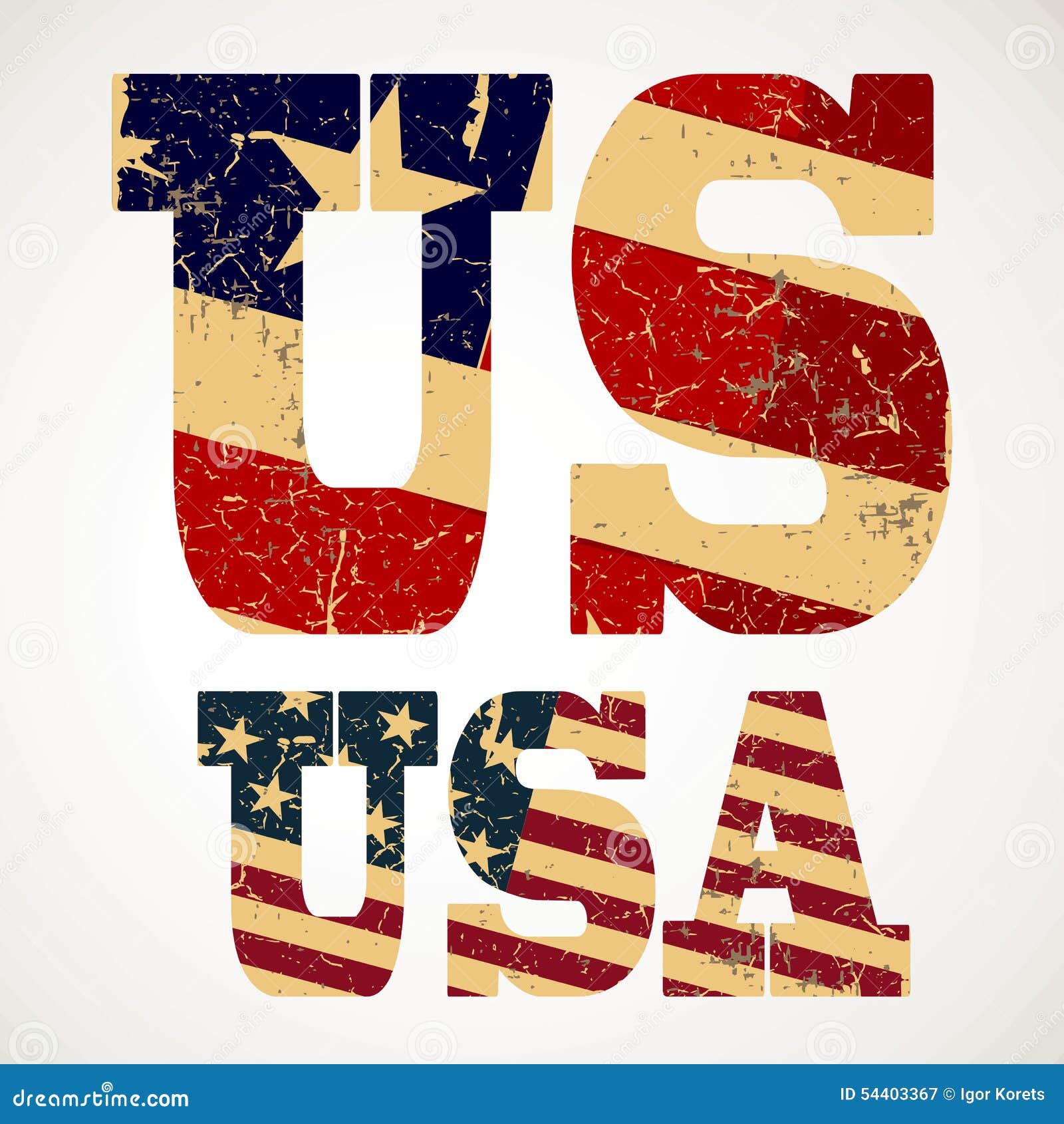 Vintage Letra La Bandera De Los E.E.U.U. Y De Los E.E.U.U. Ilustración ...
