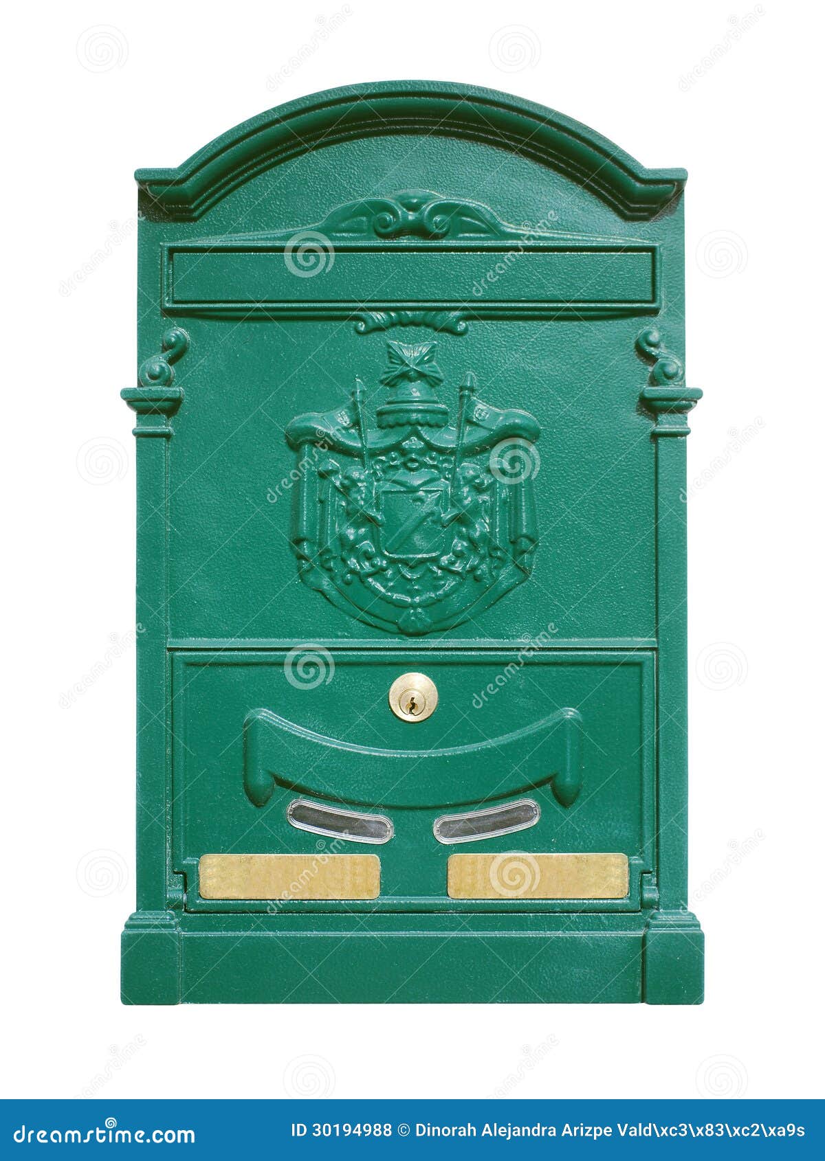 Green postbox stock photo. Image of crest, metal, post - 30194988