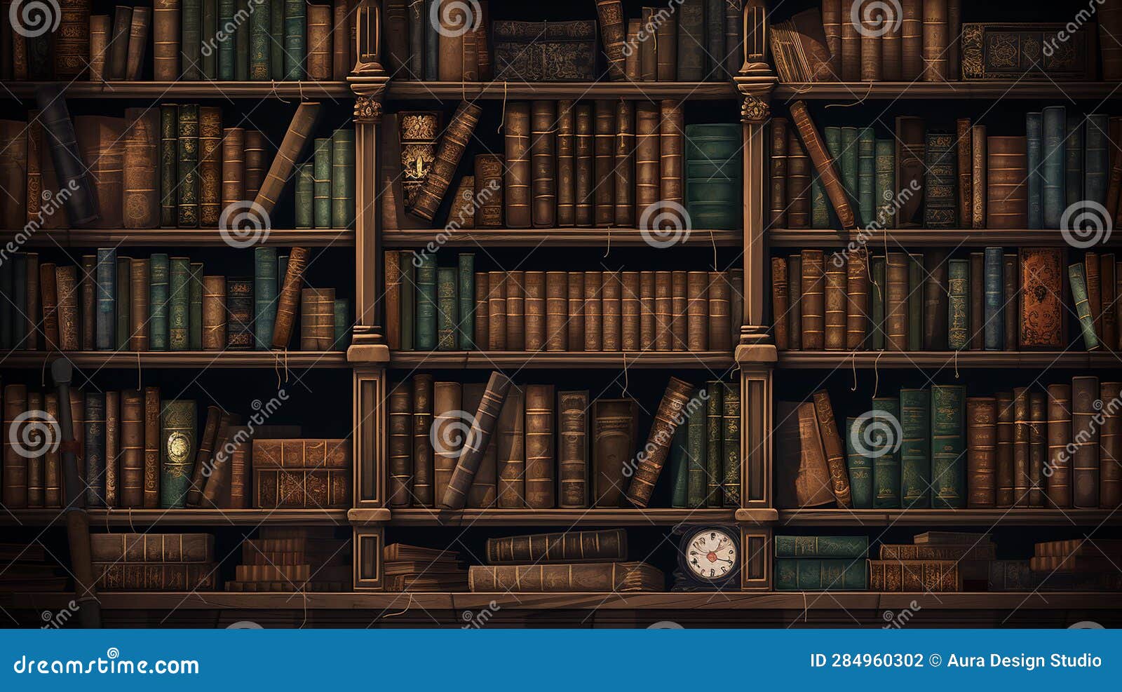 Vintage Library Aged Texture Illustration for Education Stock ...