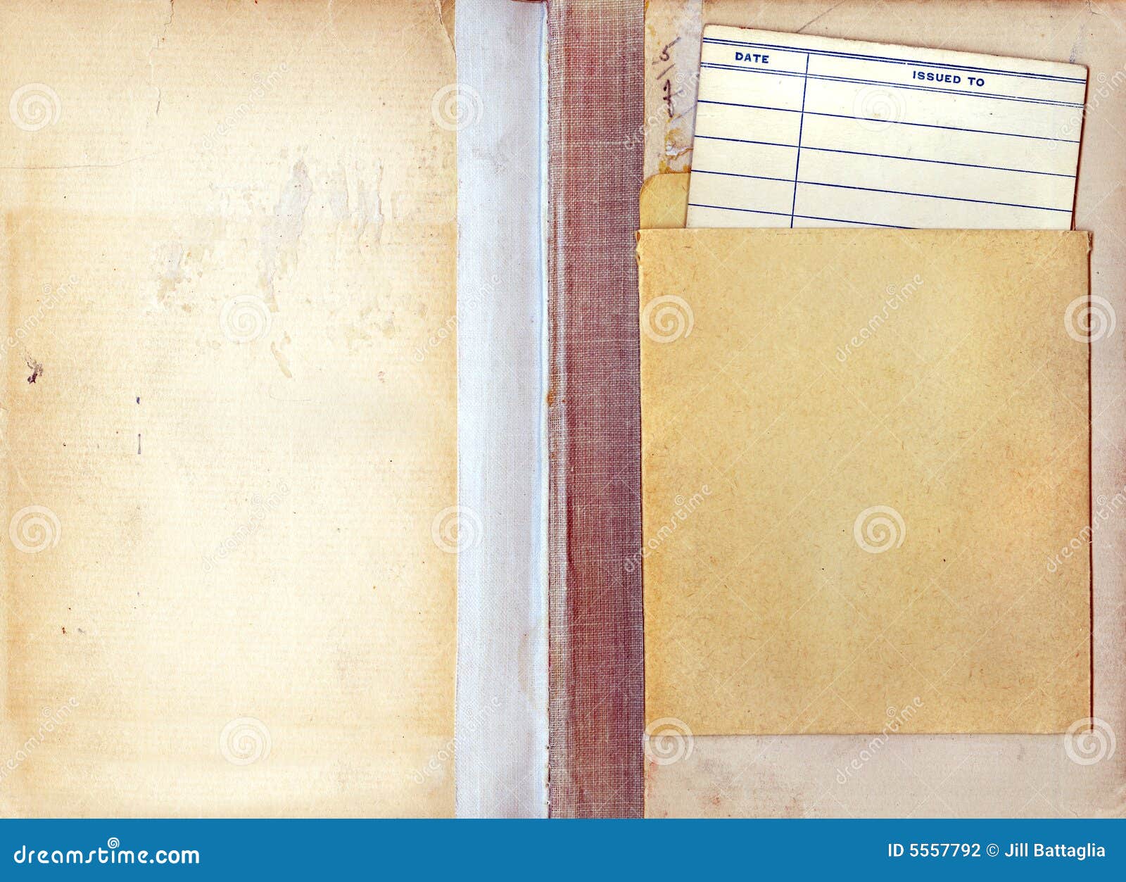 Vintage Library Book Due Date Card Stock Photo - Image of yellowed ...
