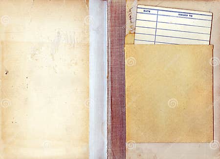 Vintage Library Book Due Date Card Stock Photo - Image of yellowed ...