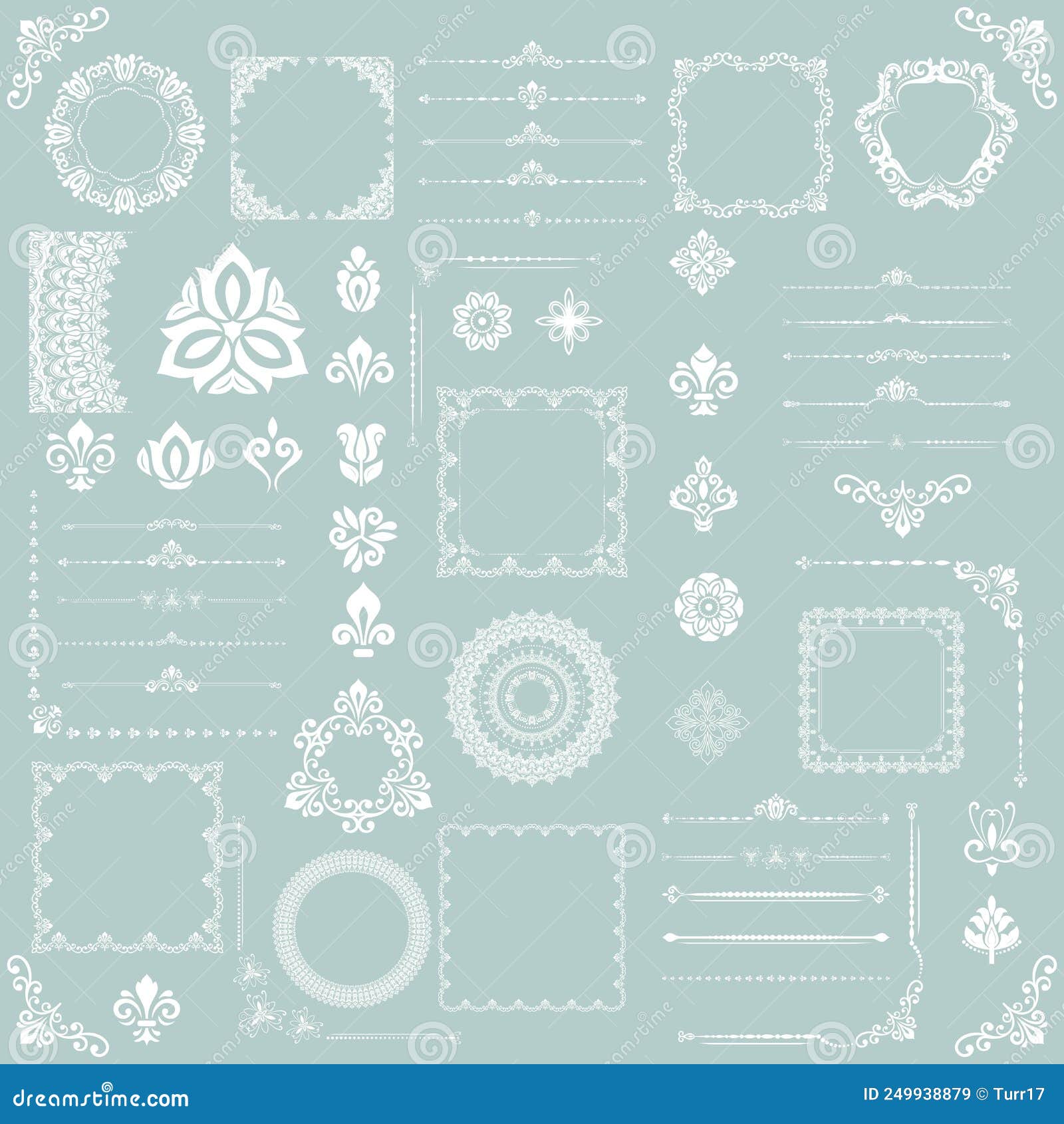 Vintage Big Set of Classic Vector Patterns. Collection of Graphics ...