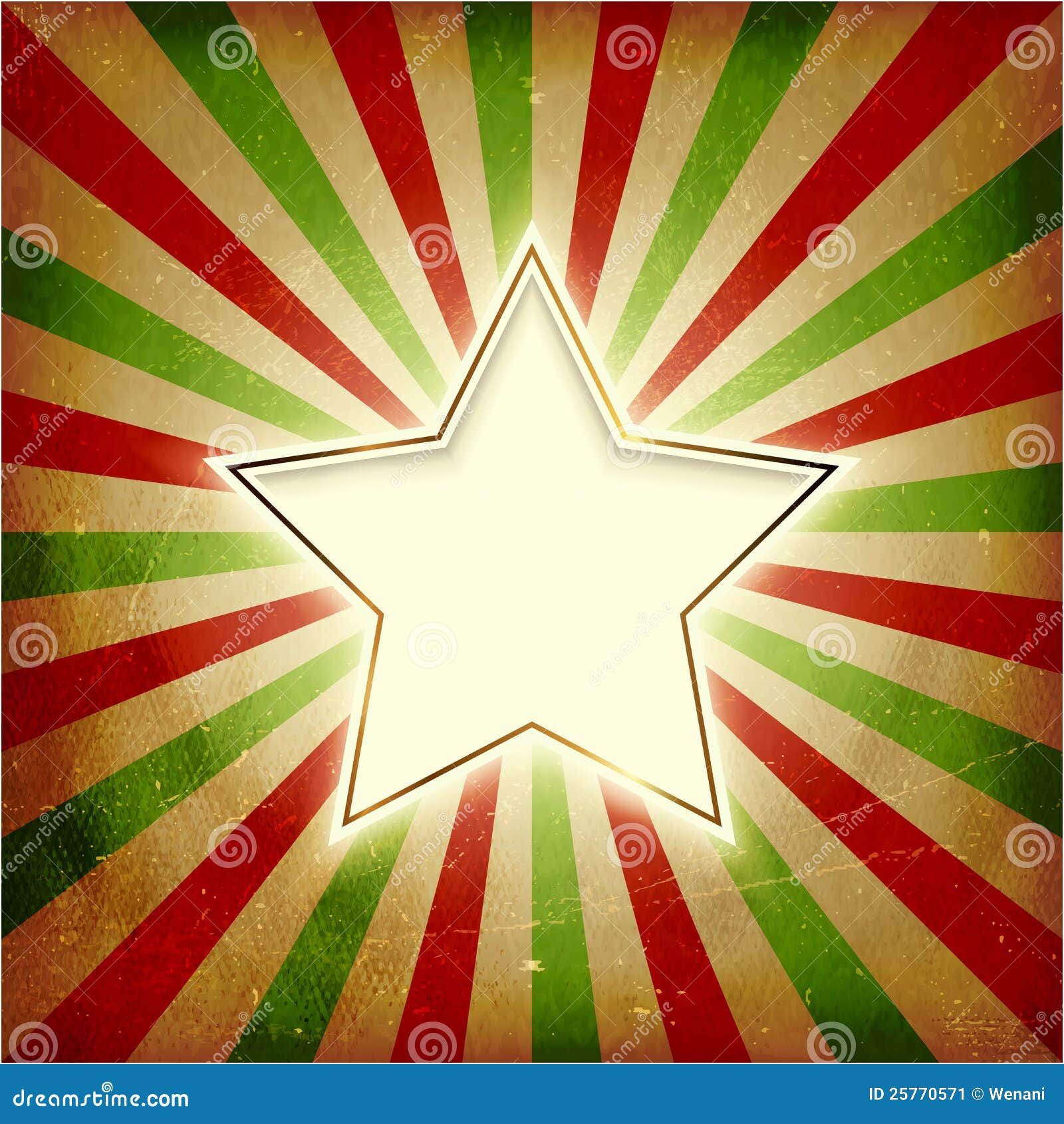 Vintage Light Burst Christmas Card with Star Stock Vector ...
