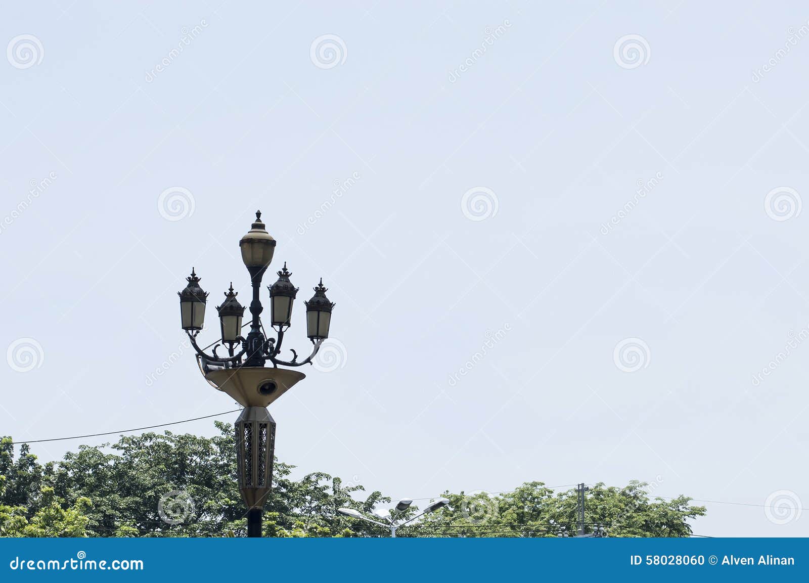 Vintage Four-Way Outdoor Light Post Stock Photo - Image of post, travel ...