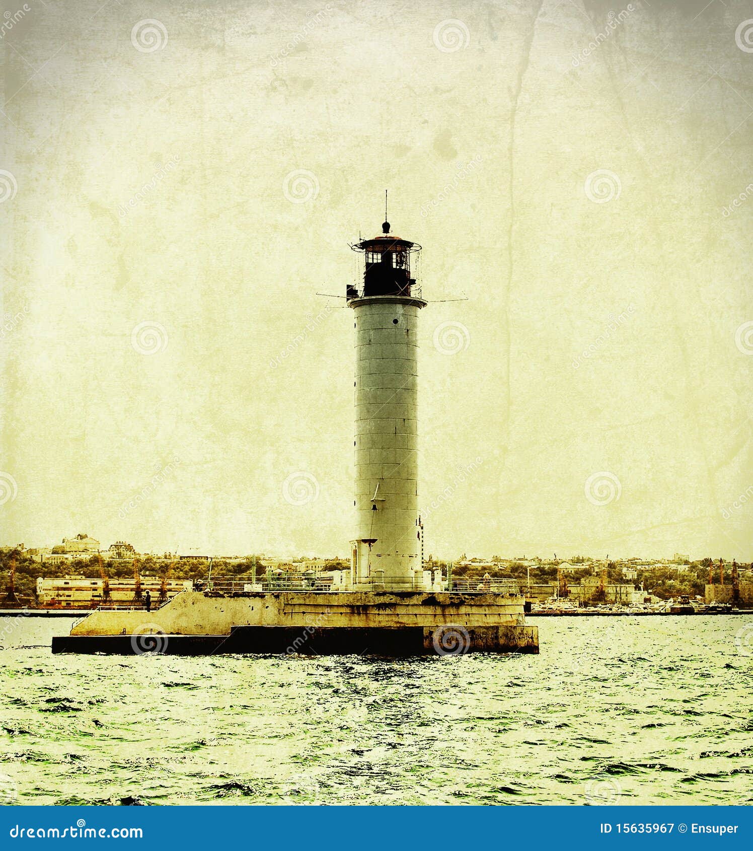 Vintage lighthouse stock image. Image of retro, grunge - 15635967