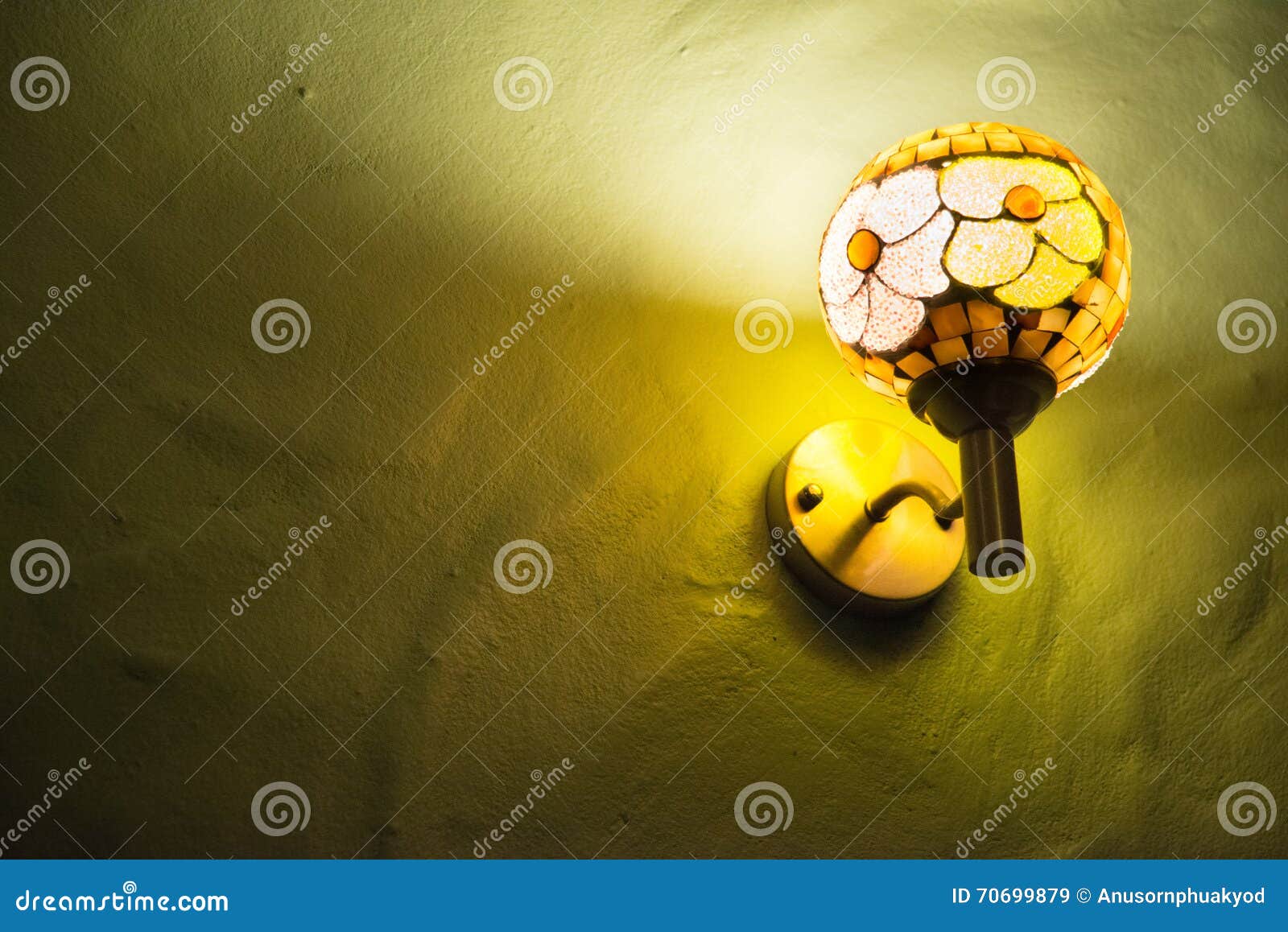 Vintage Lighting on the Poor Light Wall Stock Image - Image of hanging ...