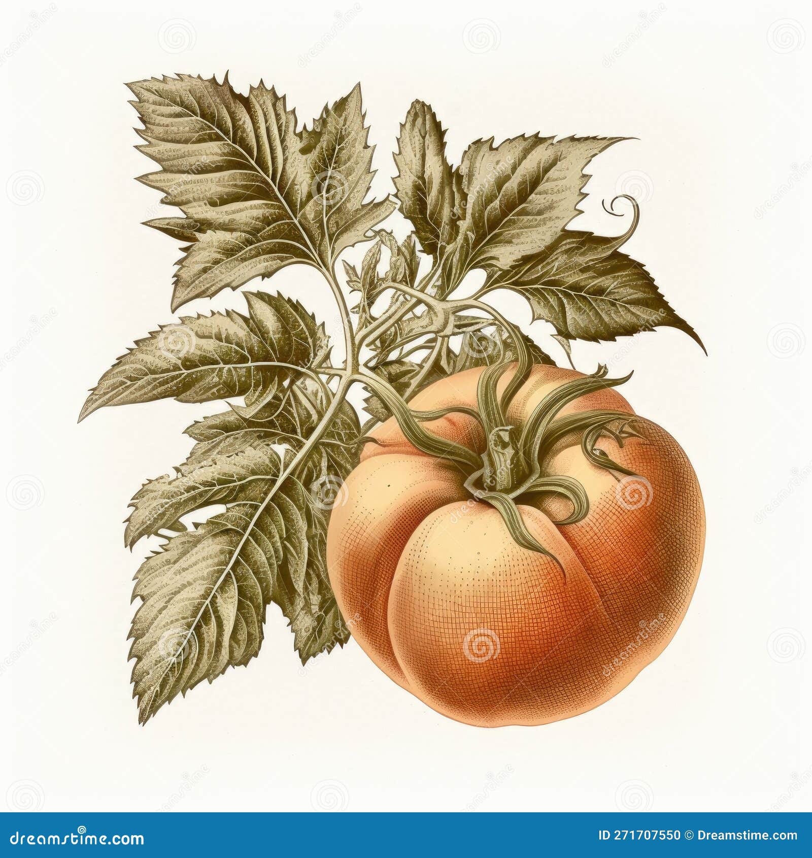 Vintage Line Drawing of Tomato Stock Illustration - Illustration of ...