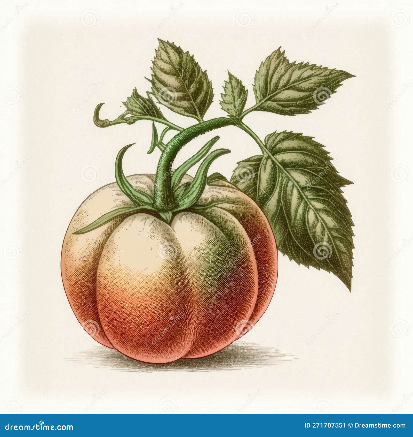 Vintage Line Drawing of Tomato Stock Illustration - Illustration of ...
