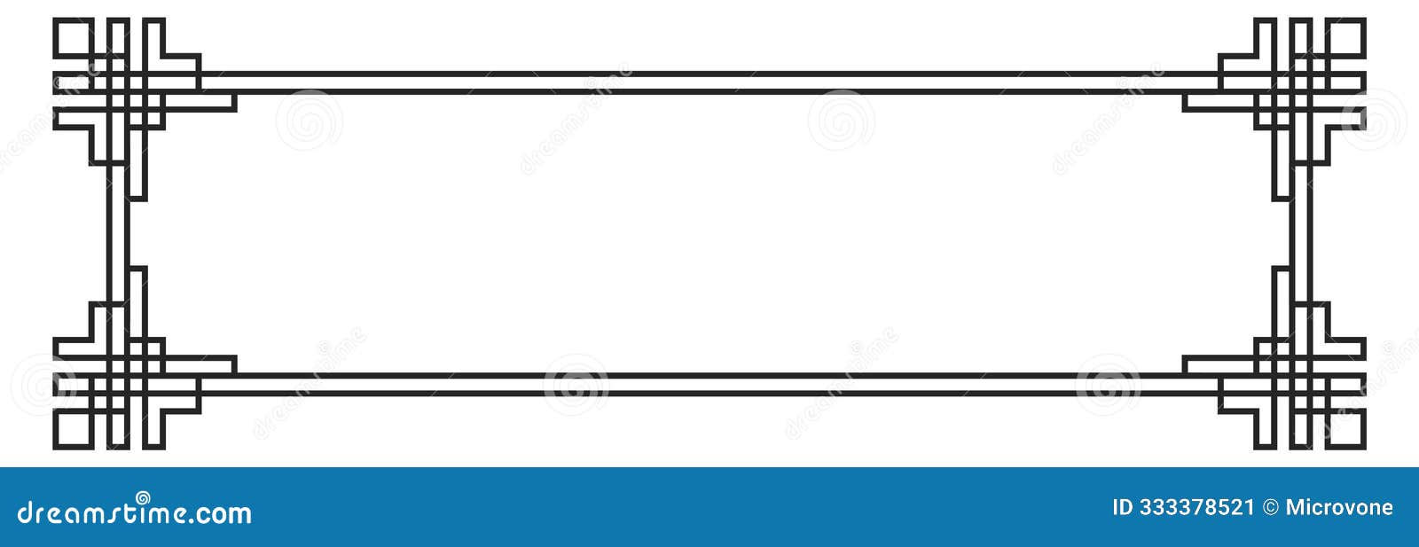 Vintage Linear Border. Retro Art Deco Frame Stock Illustration ...