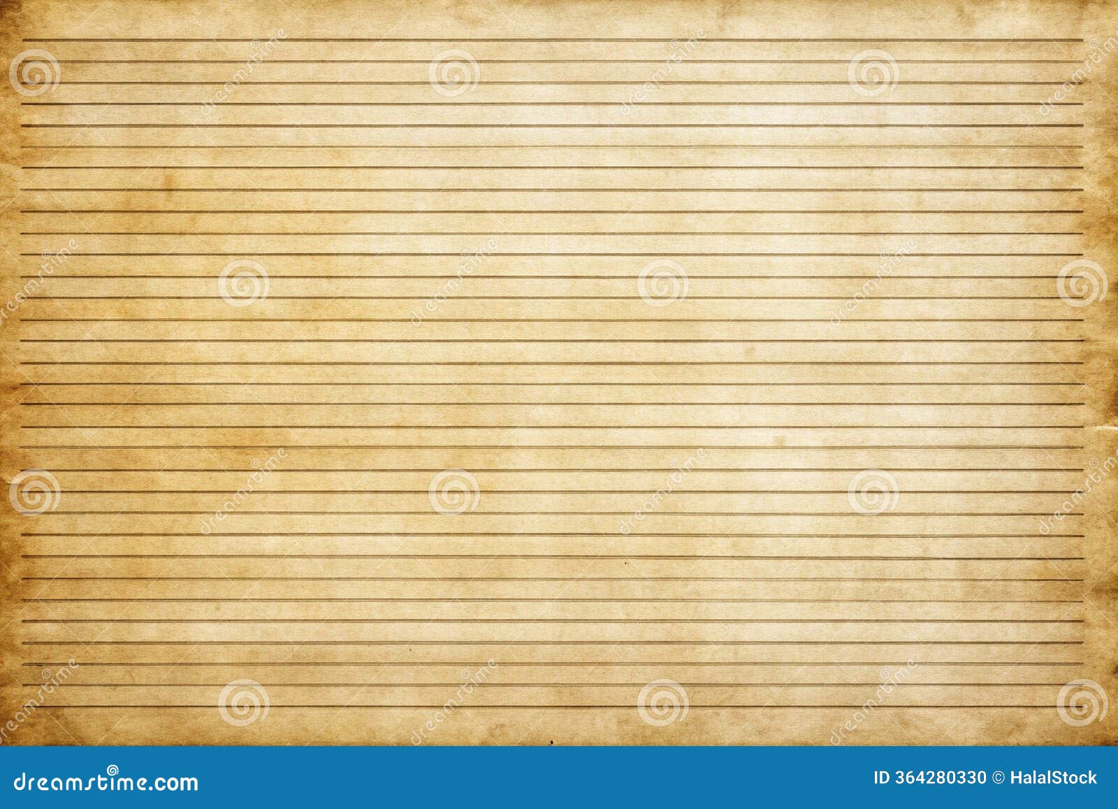 Vintage Lined Paper Sheet With Aged Yellowed Texture Royalty-Free Stock ...