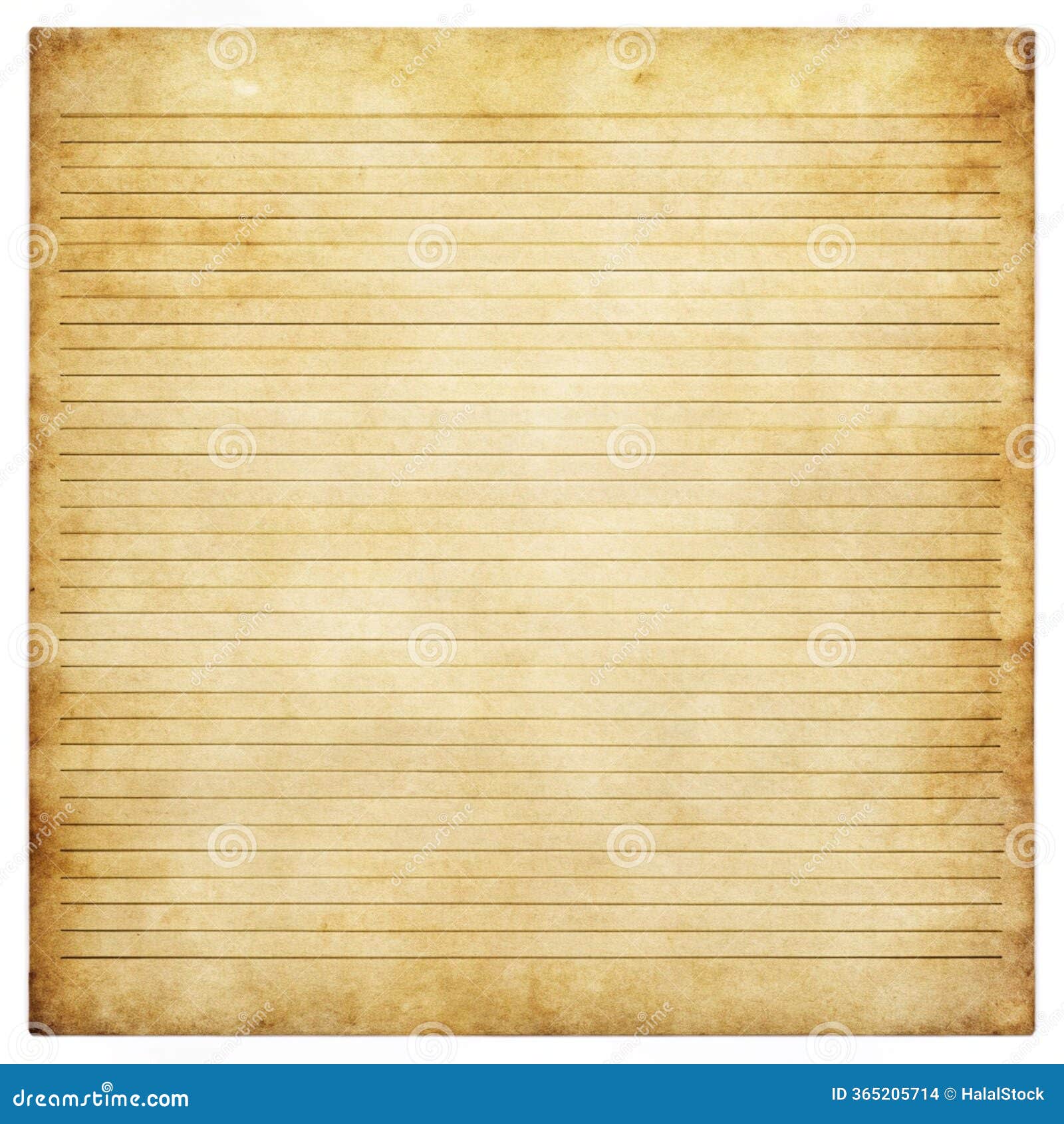 Vintage Lined Paper Sheet With Aged Yellowed Texture Royalty-Free Stock ...