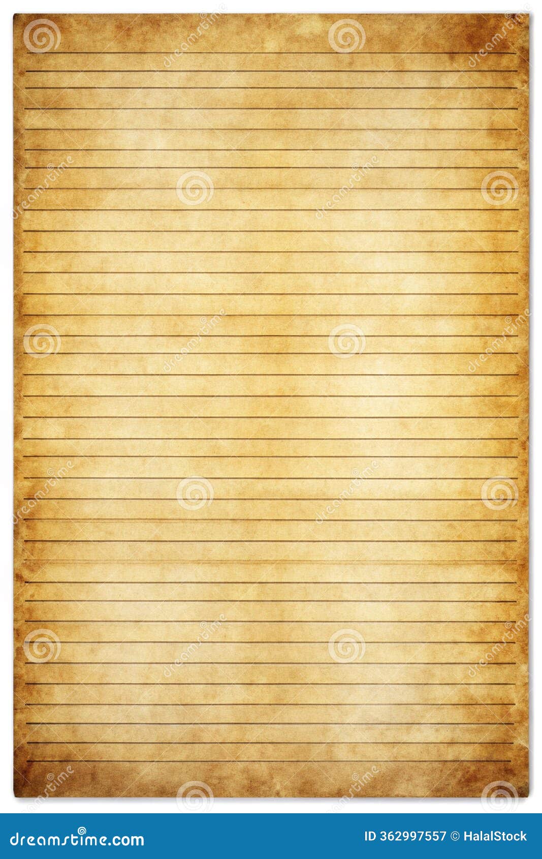 Vintage Lined Paper Sheet With Aged Yellowed Texture Royalty-Free Stock ...