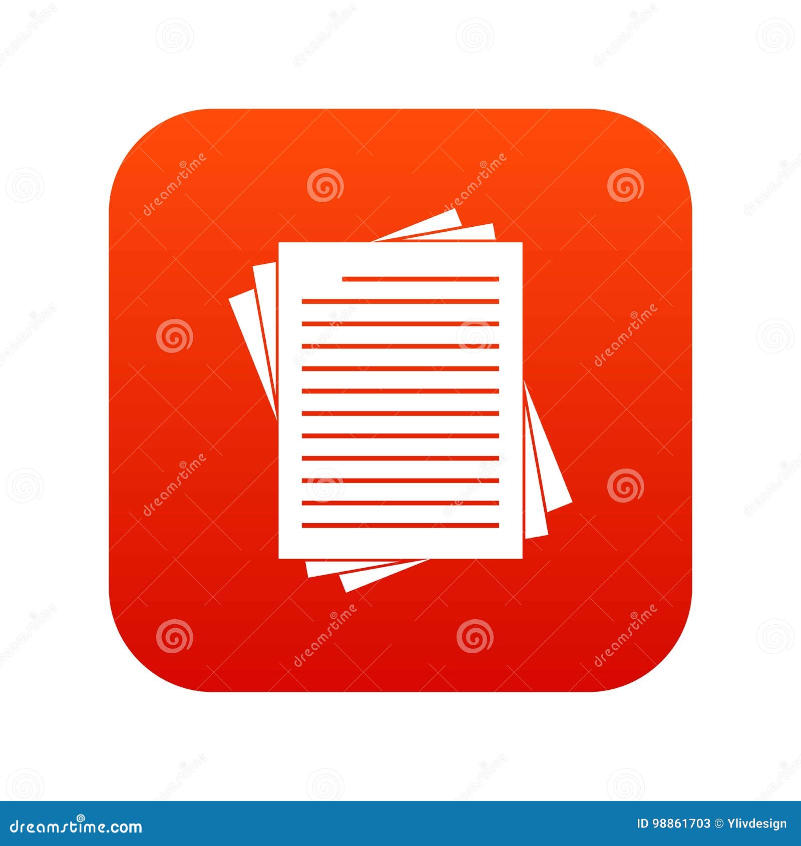 Vintage Lined Papers Icon Digital Red Stock Vector - Illustration of ...