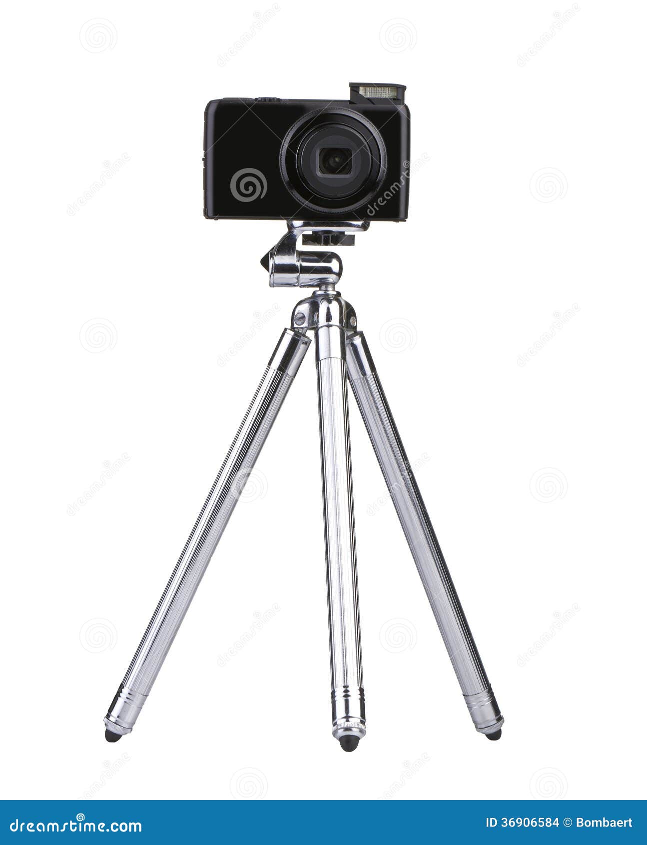 Vintage Little Photo Tripod with Camera Stock Photo - Image of front ...