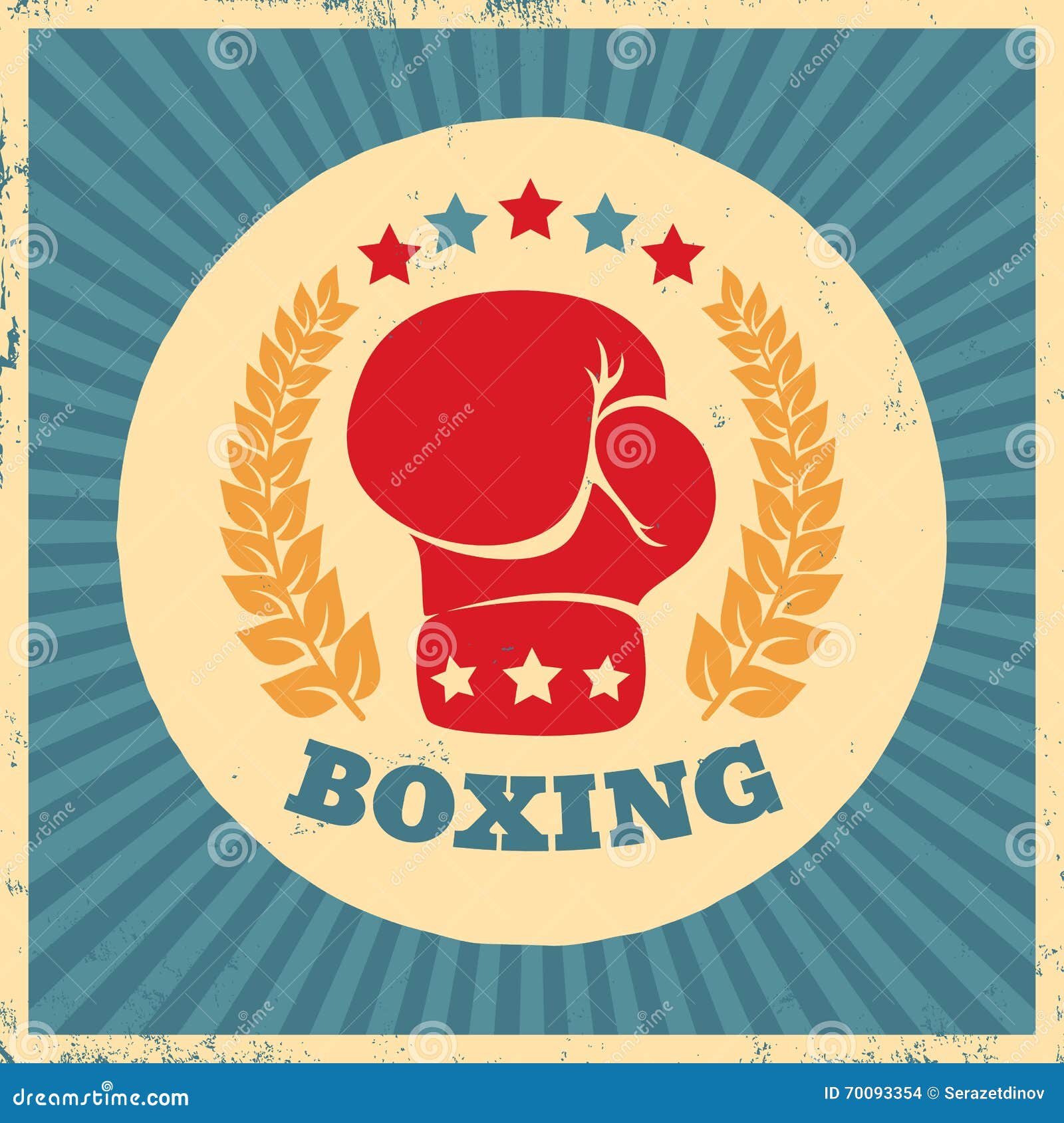 Vintage logo for boxing stock vector. Illustration of fight - 70093354