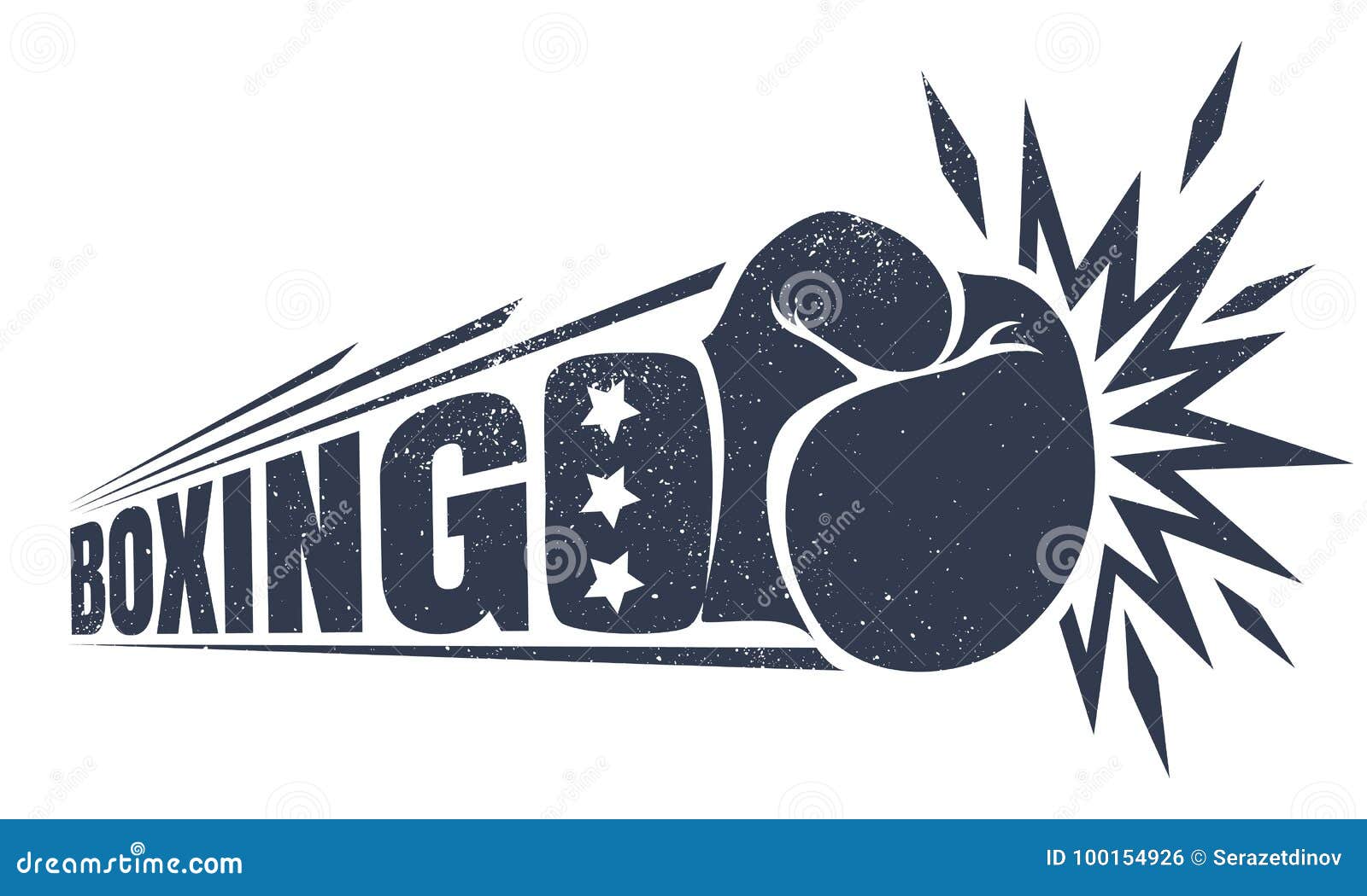 Vintage logo for boxing. stock vector. Illustration of icon - 100154926