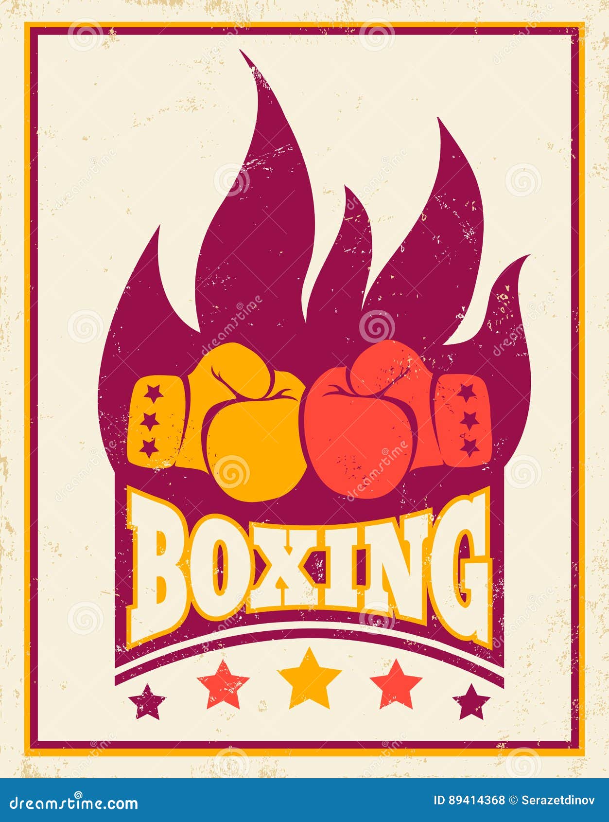 Vintage logo for boxing stock vector. Illustration of athlete - 89414368