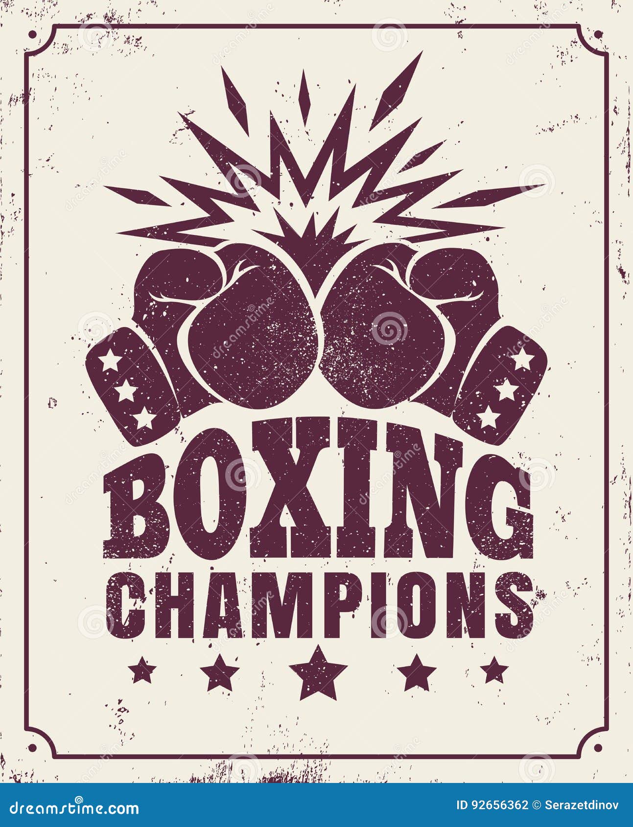 Vintage logo for a boxing stock vector. Illustration of design - 92656362