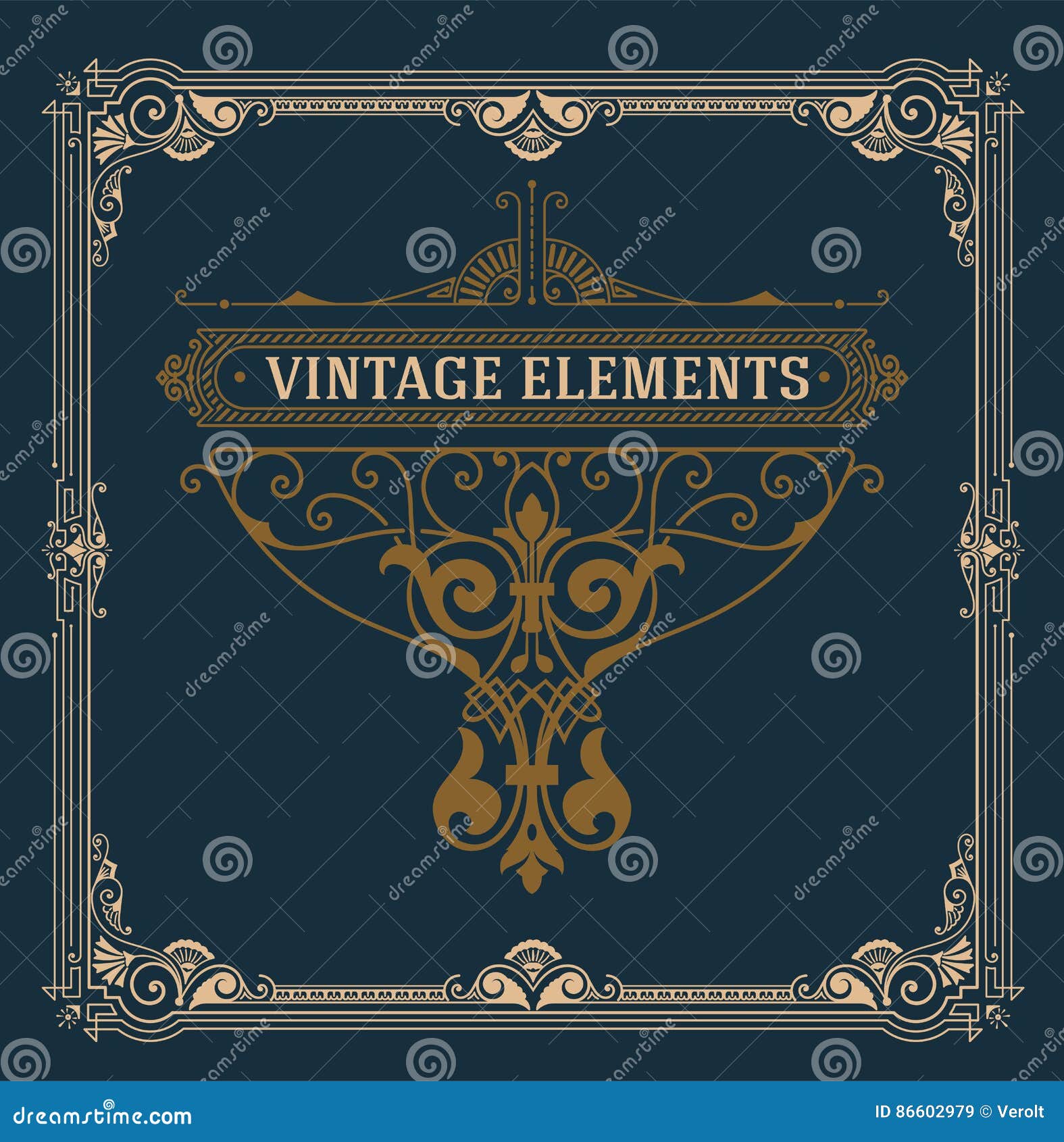 Vintage logo stock vector. Illustration of sign, decorative - 86602979