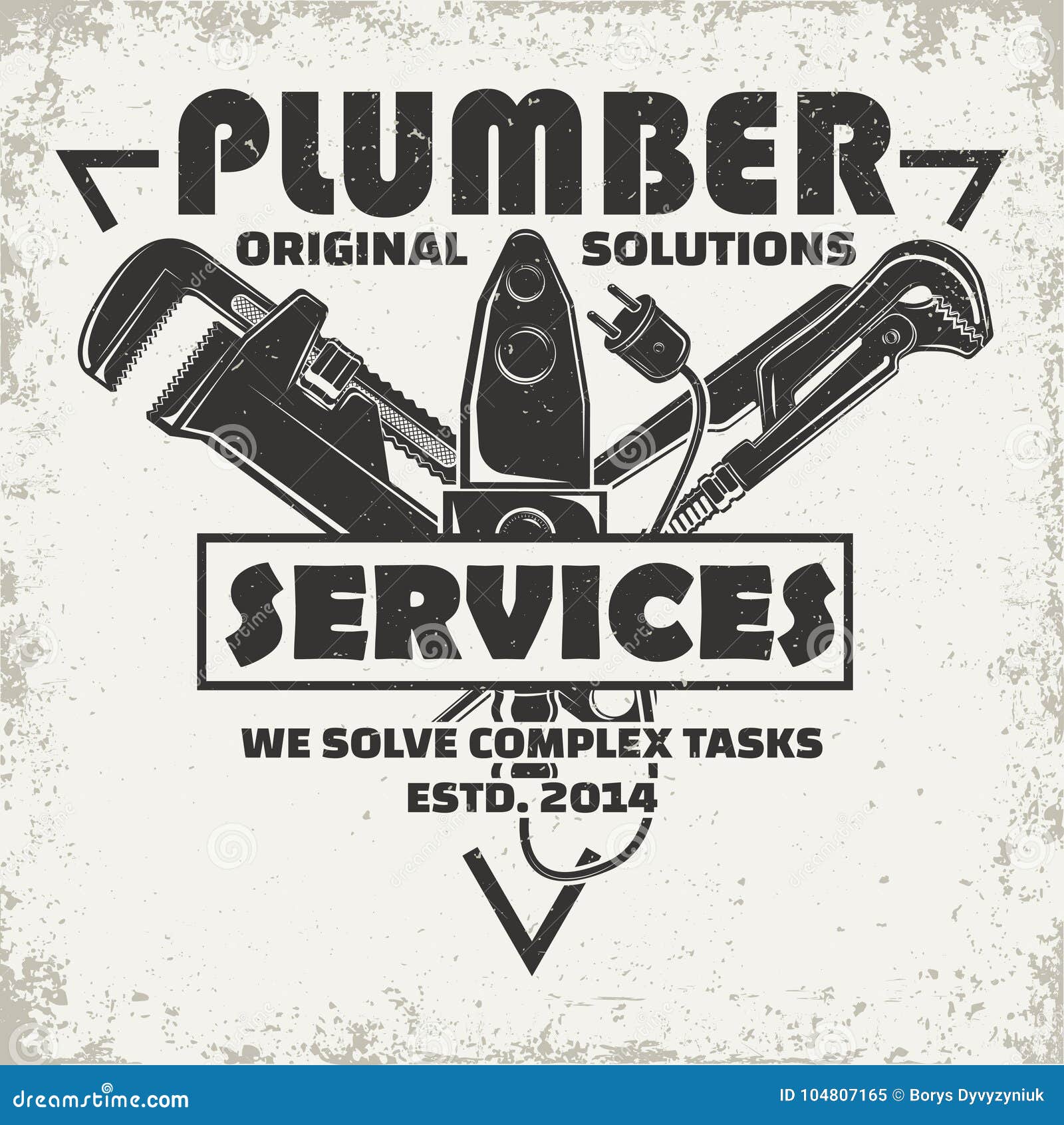 Vintage emblem design stock vector. Illustration of servicing - 104807165