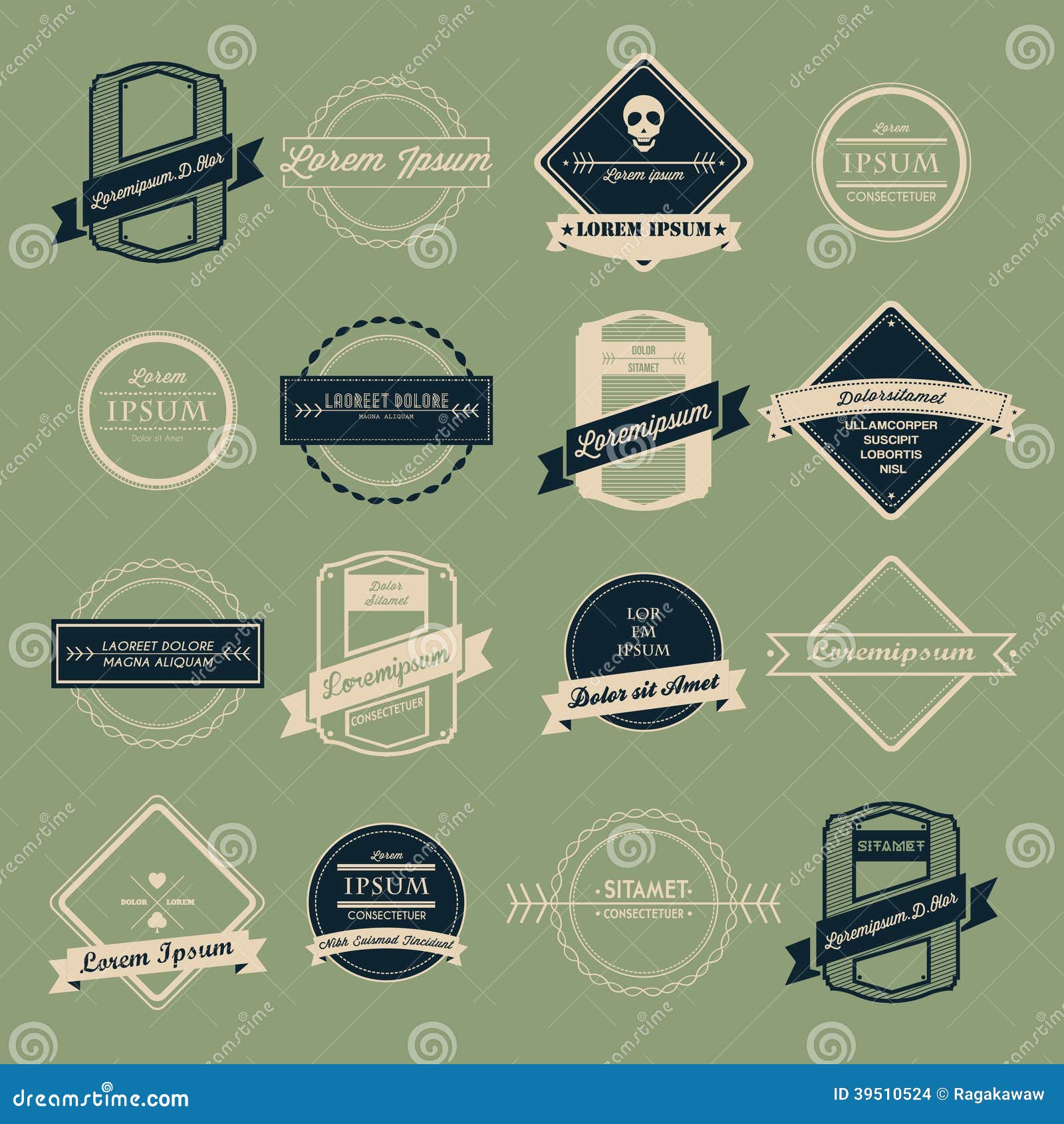 Vintage logo vector set stock vector. Illustration of collection - 39510524