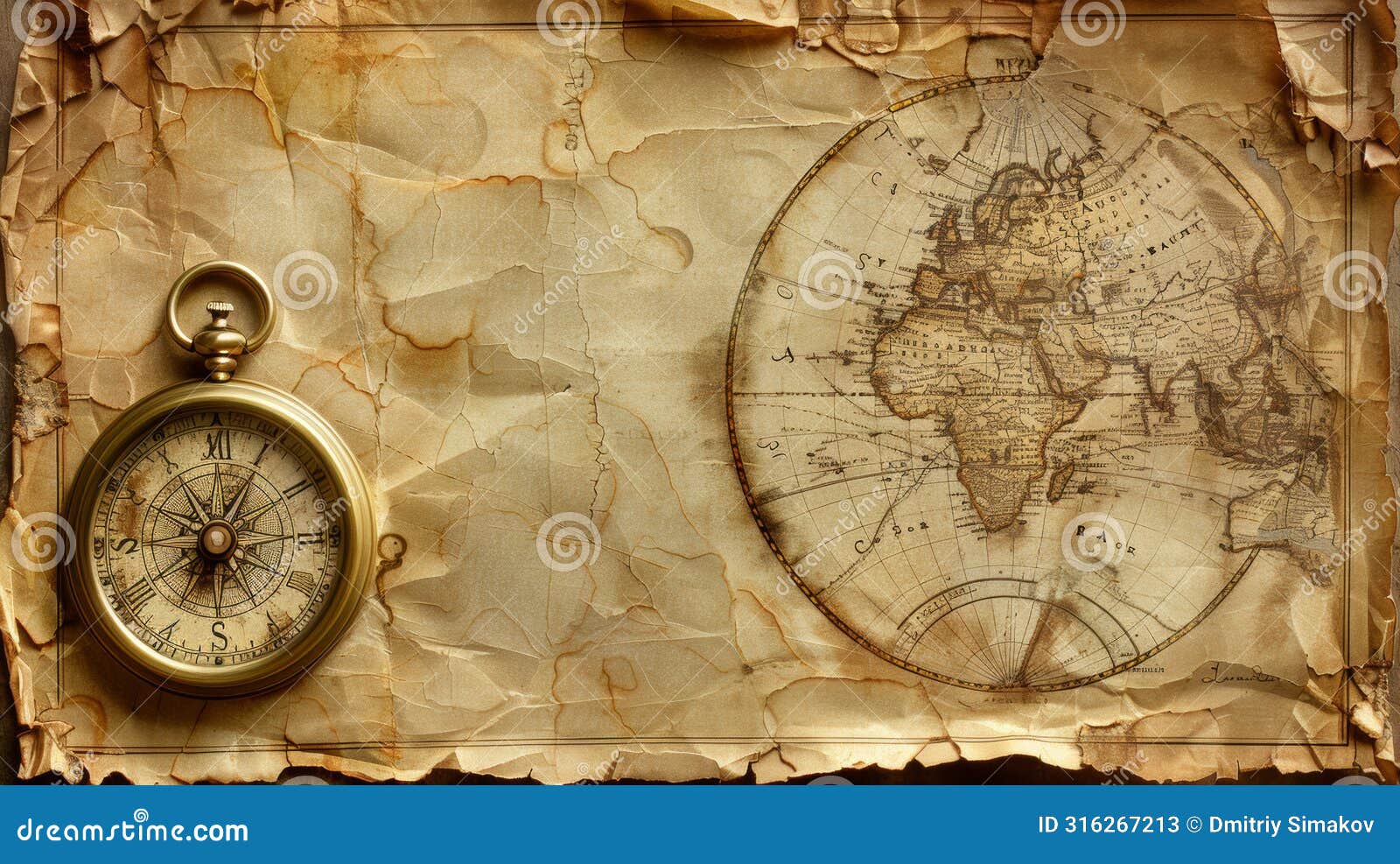 A vintage looking map stock illustration. Illustration of historical ...