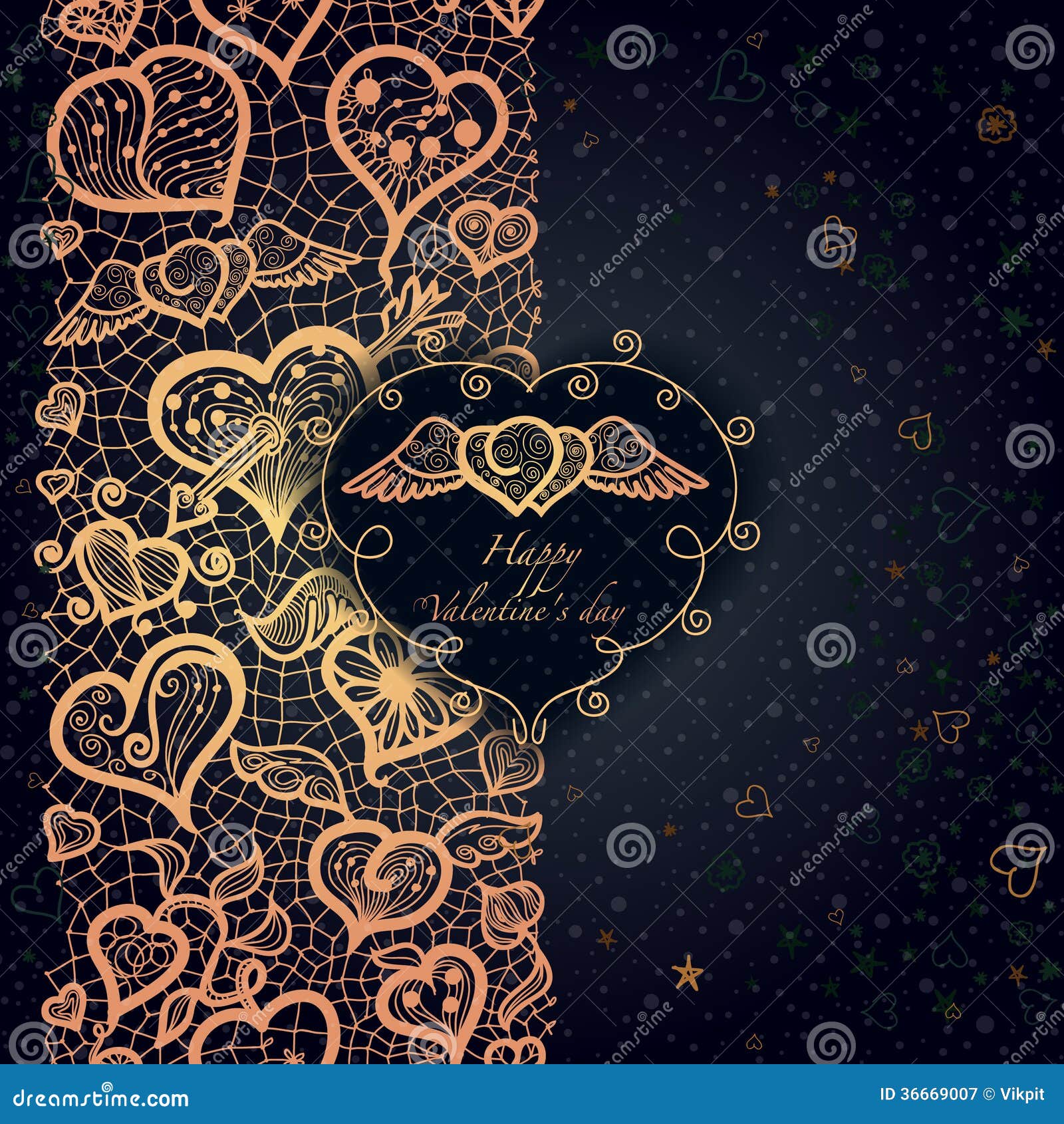 Vintage Love Background with Lace Ornament. Stock Vector - Illustration ...