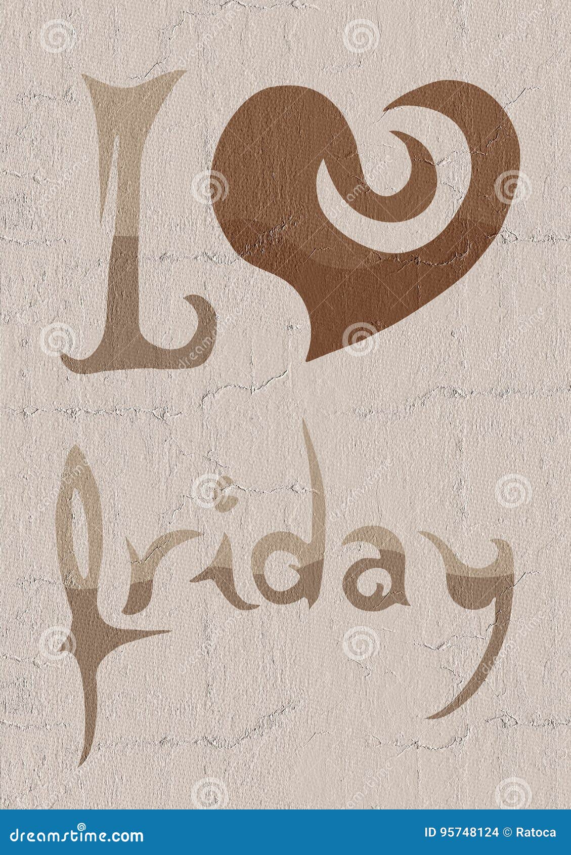 Vintage love friday symbol stock illustration. Illustration of heart ...