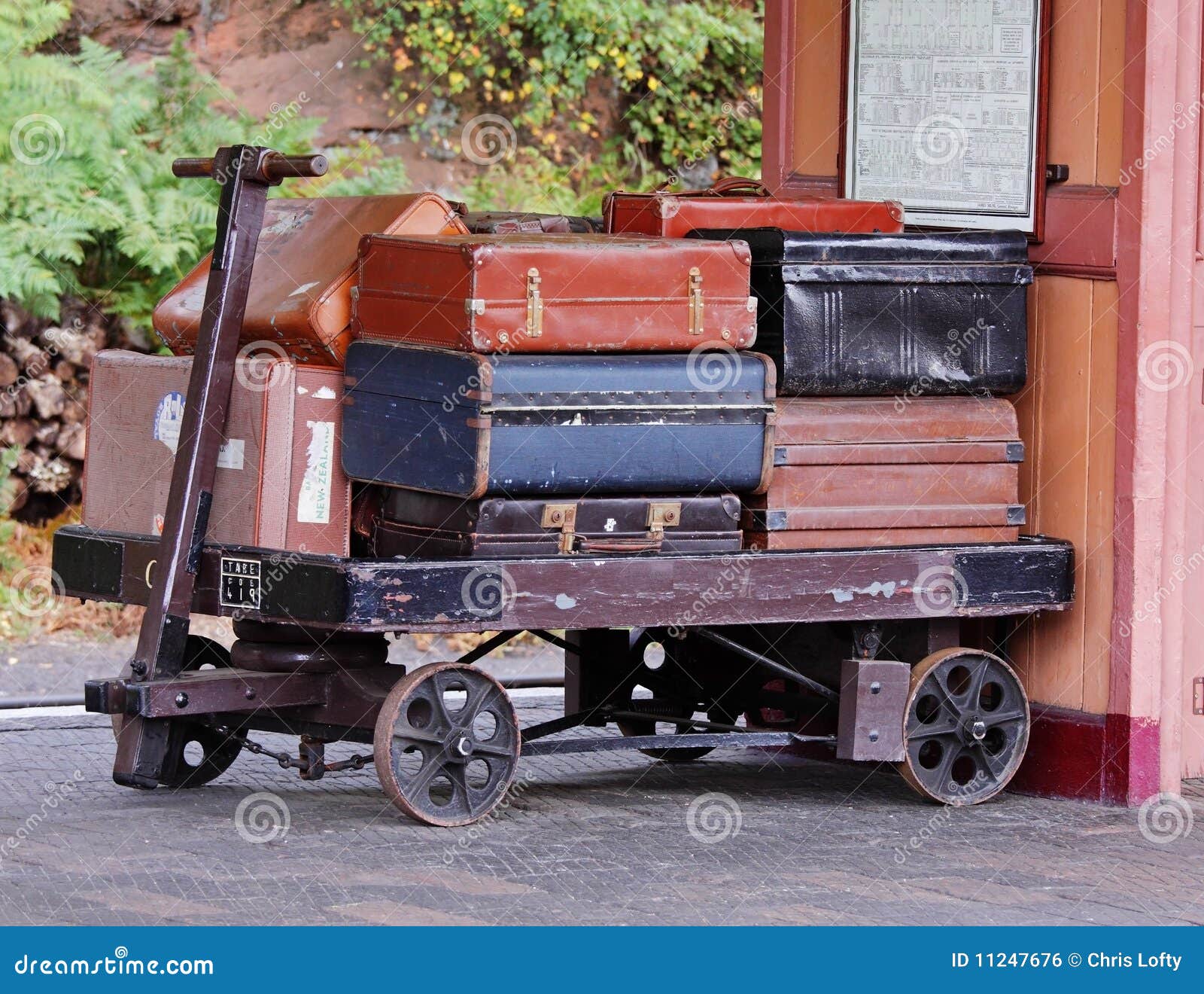 Vintage Luggage on a Railway Station Platform Stock Photo - Image of ...