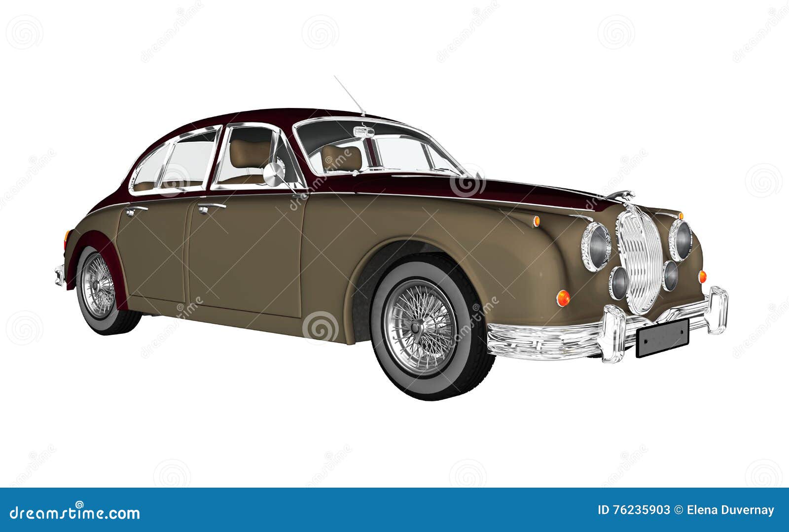 Vintage Luxury Car - 3D Render Stock Illustration - Illustration of ...