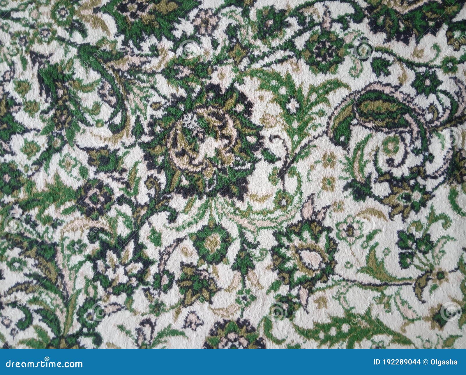 Luxury Green Carpet with Floral Pattern, Decorative Floral Textile ...