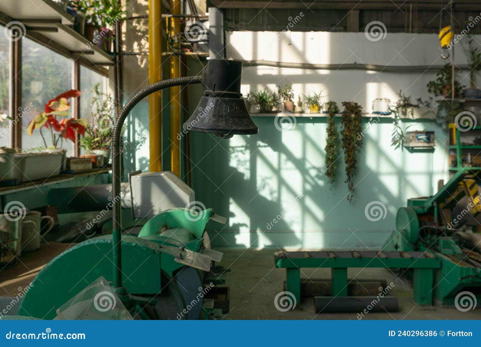 Vintage machine shop stock photo. Image of metal, operator - 240296386