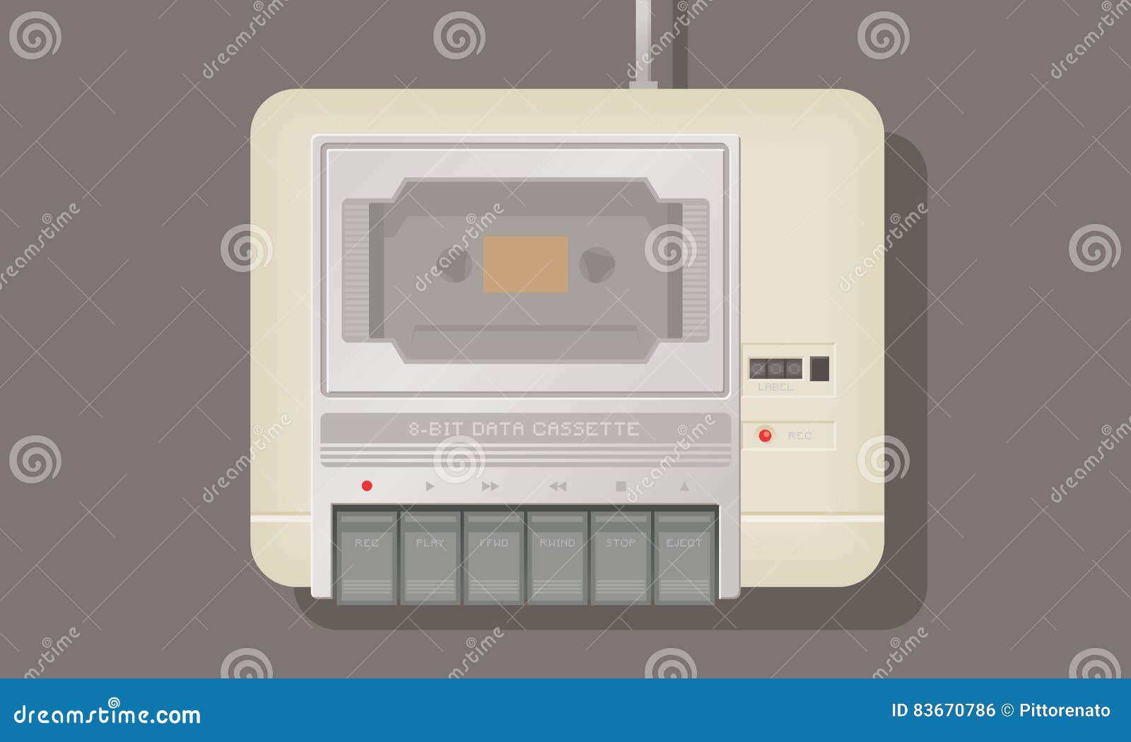 Vintage Magnetic Tape Data Storage Stock Vector - Illustration of ...