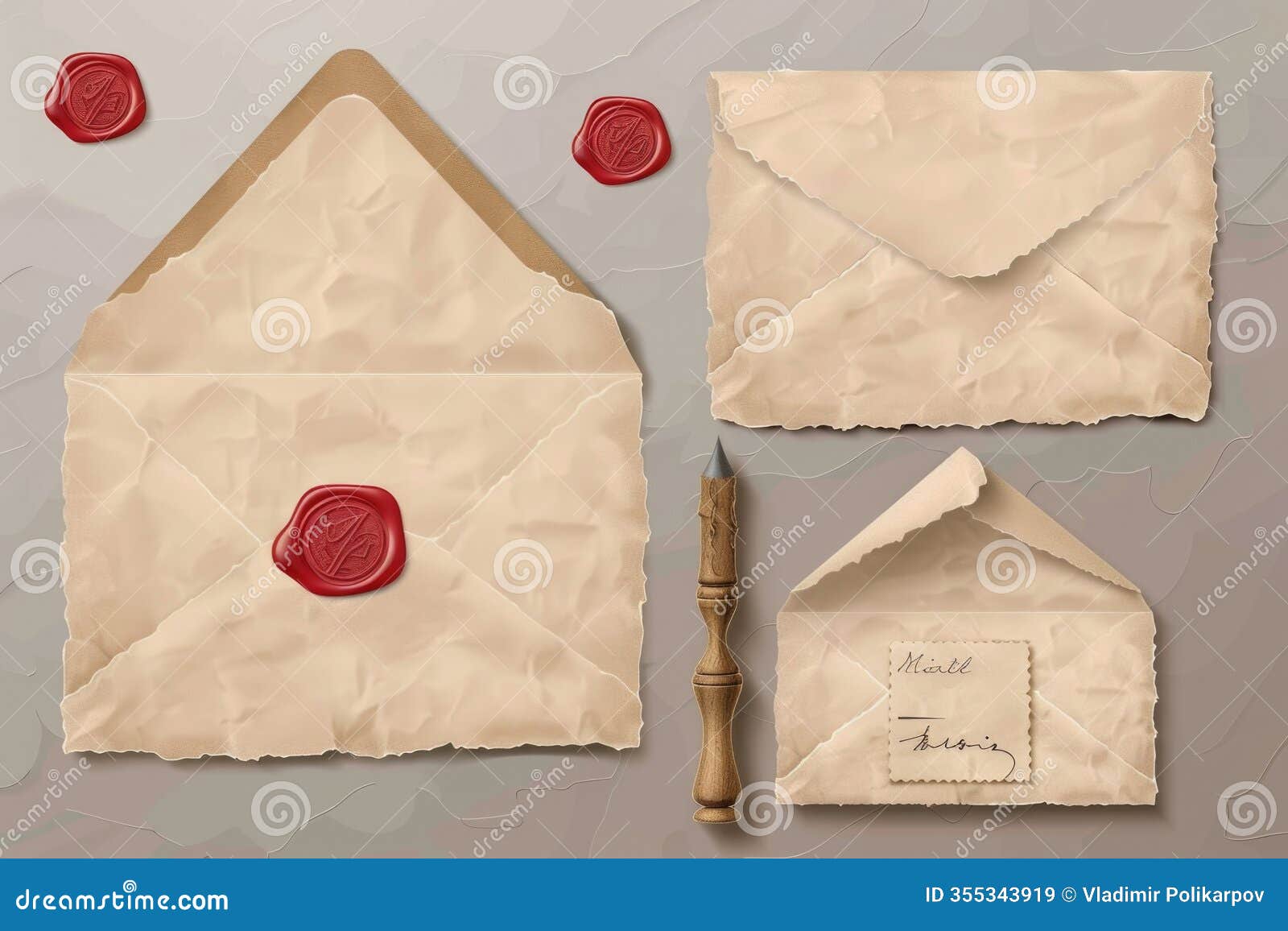 Vintage Mail Packaging with Classic Sealing Technique Stock Image ...