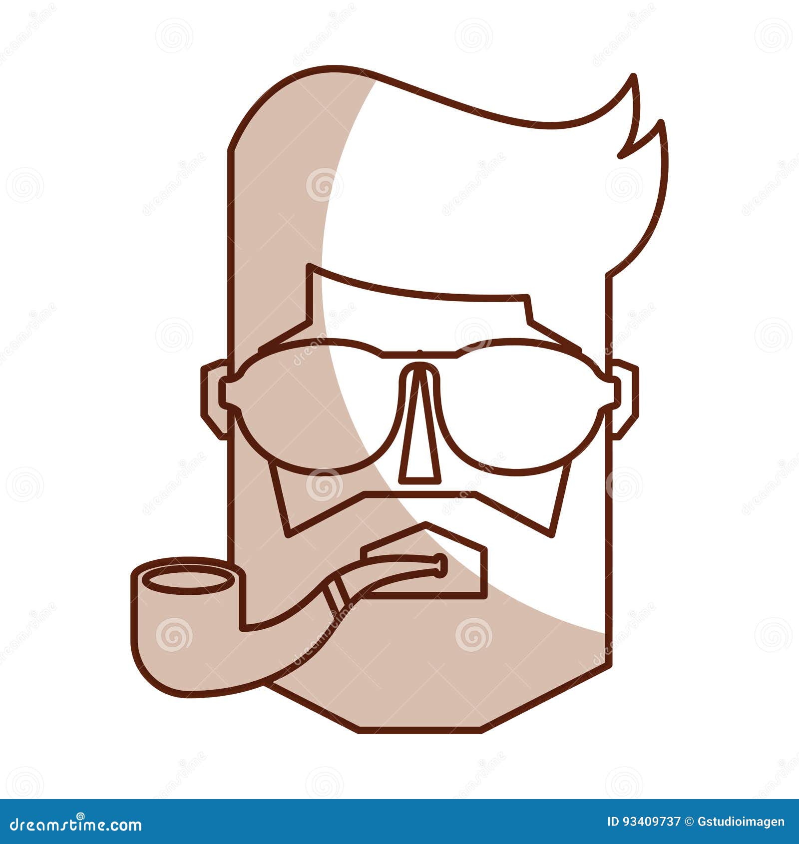 Vintage man face cartoon stock vector. Illustration of handsome - 93409737