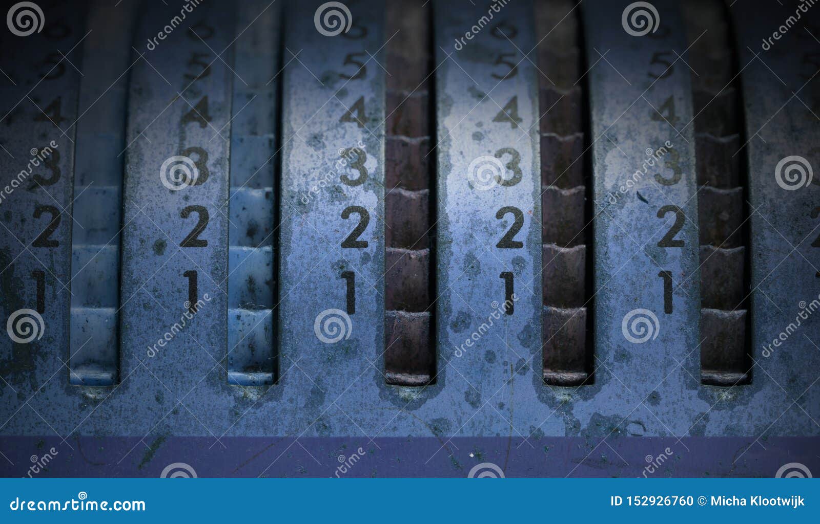Vintage Manual Adding Machine Isolated, Blue Stock Photo - Image of ...