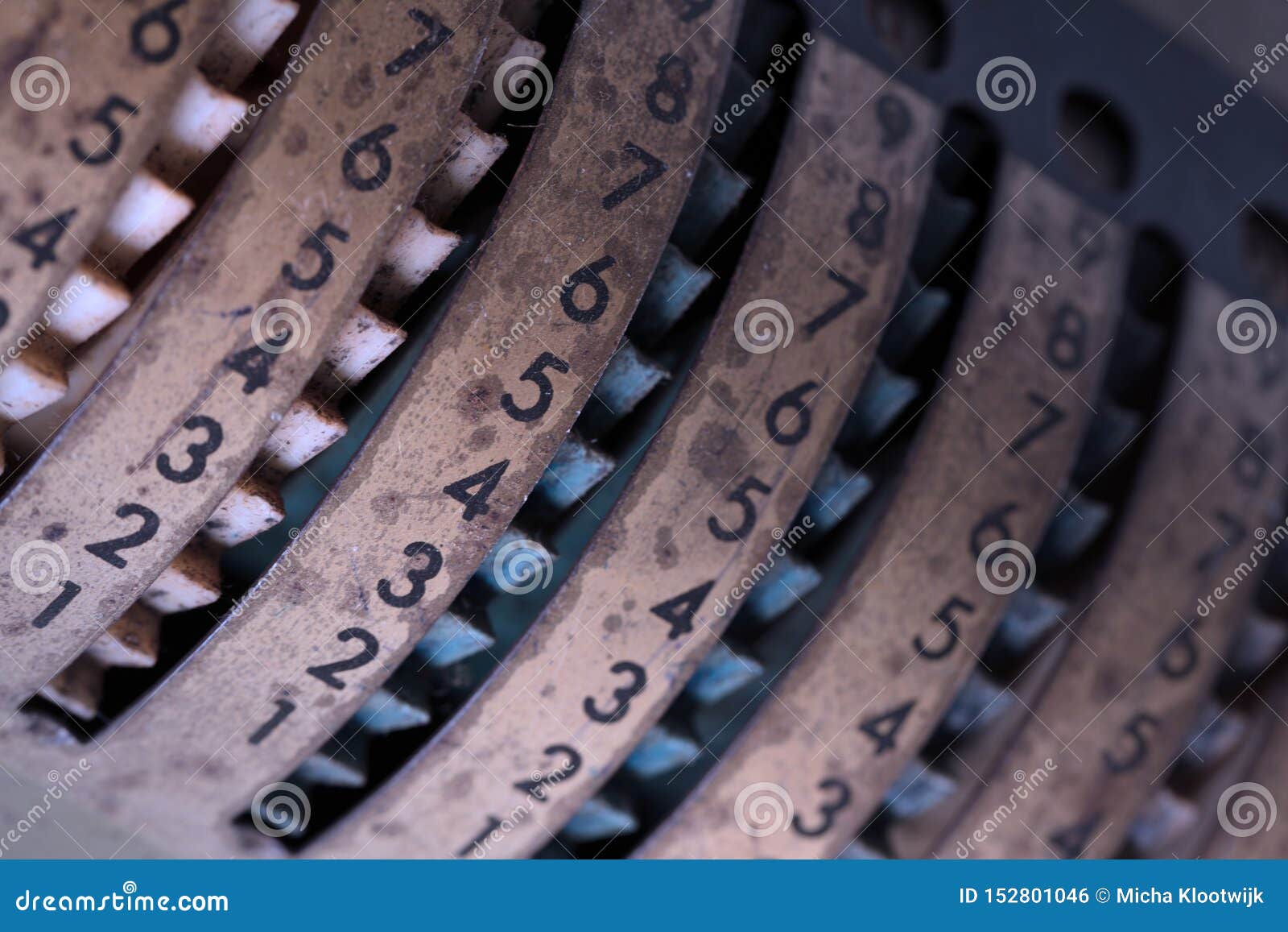 Vintage Manual Adding Machine Isolated, Blue Stock Photo - Image of ...