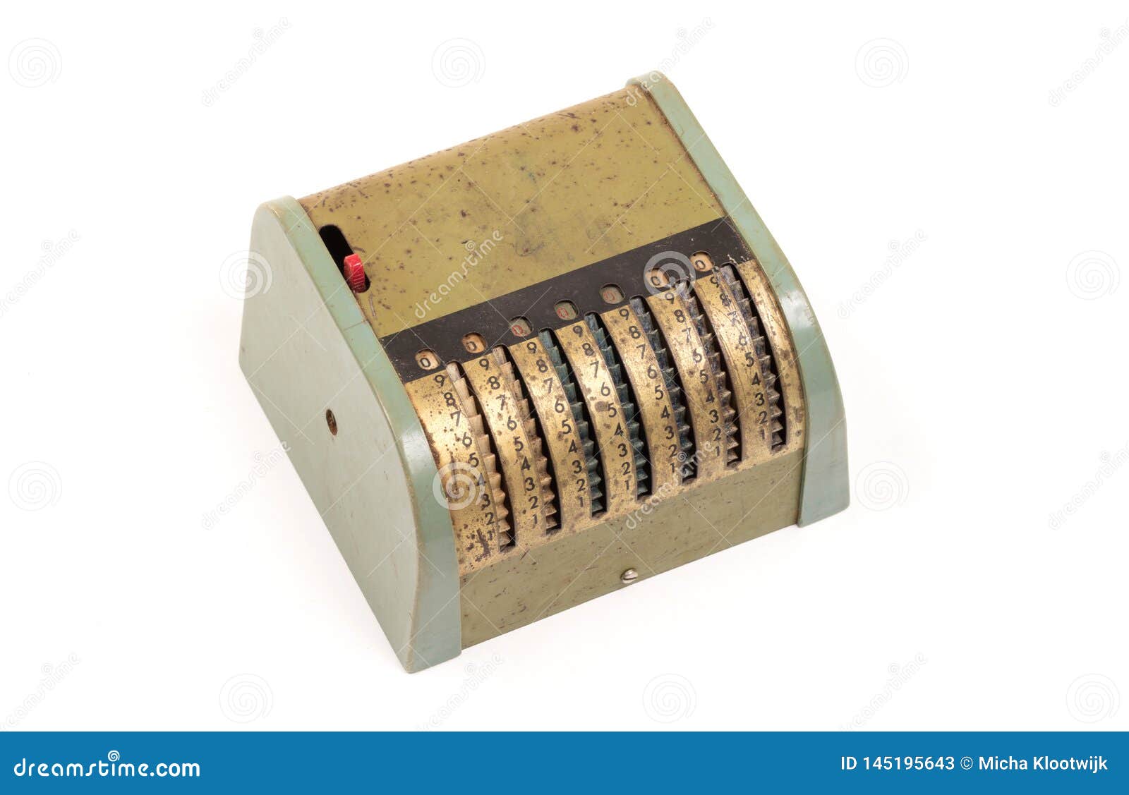 Vintage Manual Adding Machine Isolated Stock Image - Image of crank ...