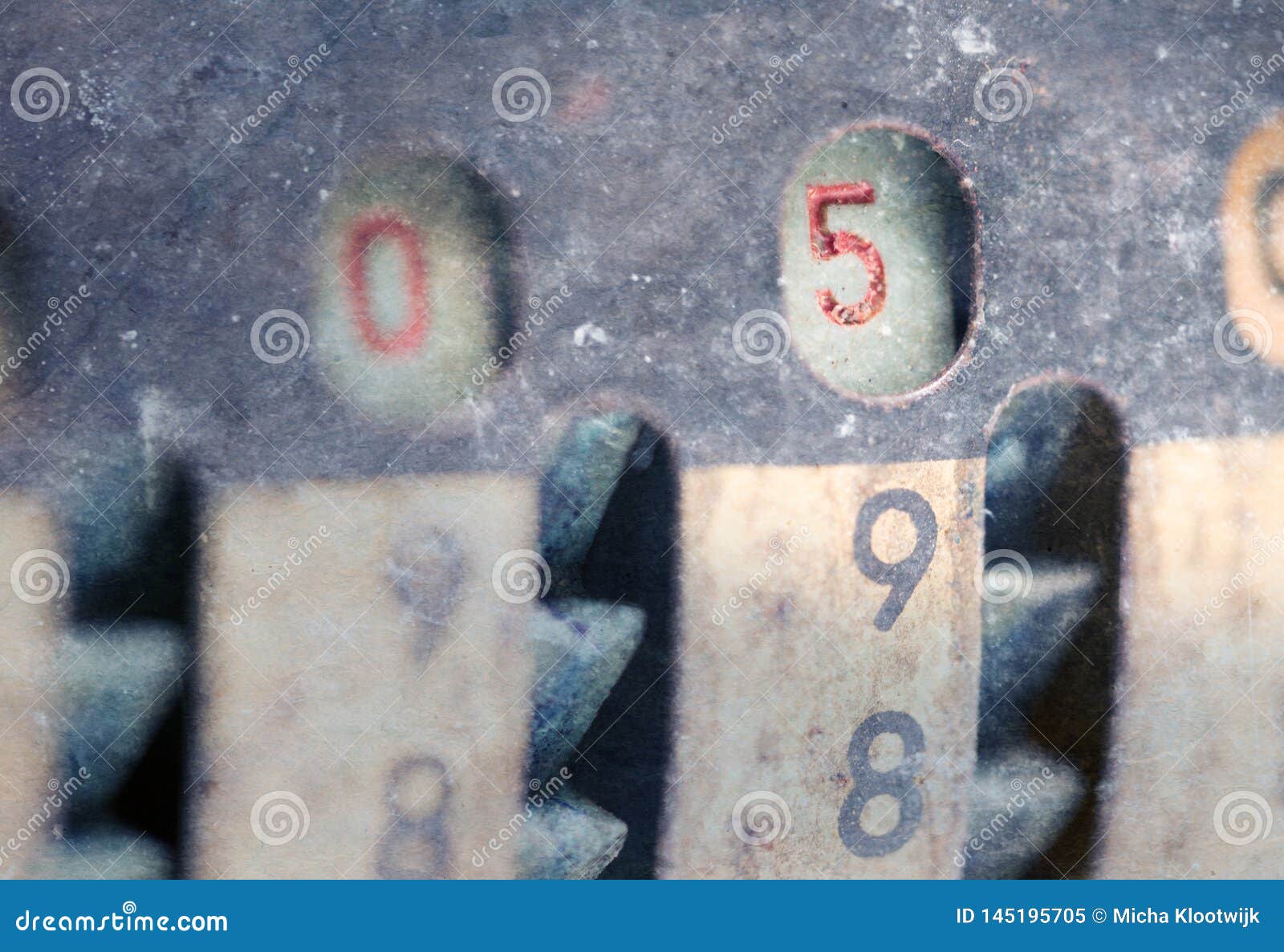 Vintage Manual Adding Machine Isolated - 5 Stock Image - Image of blue ...