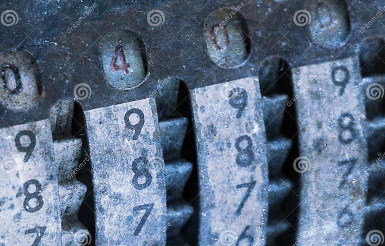 Vintage Manual Adding Machine - 400 Stock Photo - Image of blue, retro ...