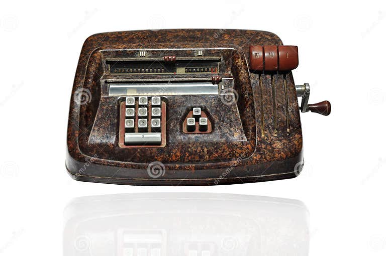 Vintage Manual Calculator Machine Stock Image - Image of isolated ...