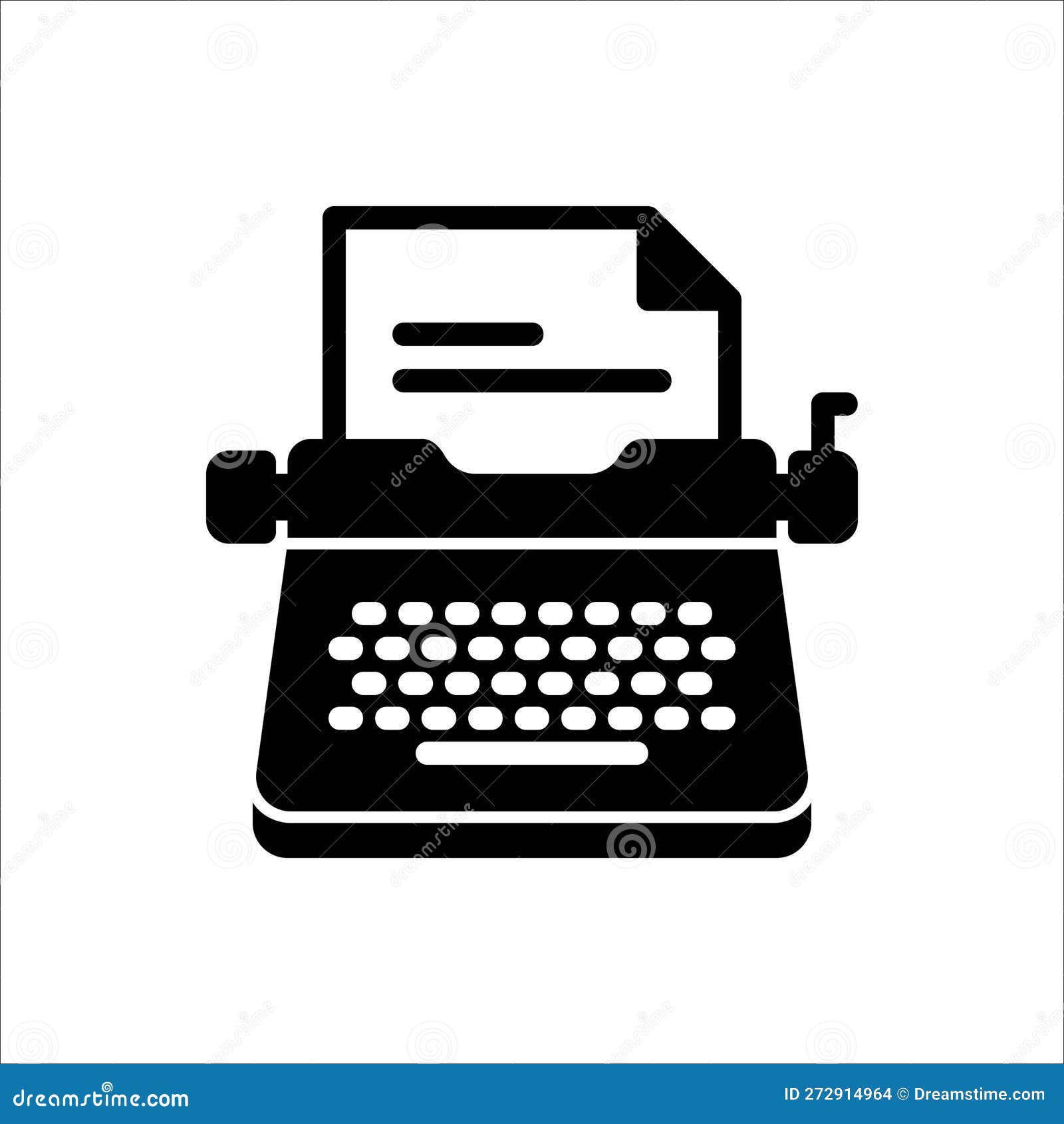 Vintage Manual Typewriter Icon for Writing Office Documents on Paper ...