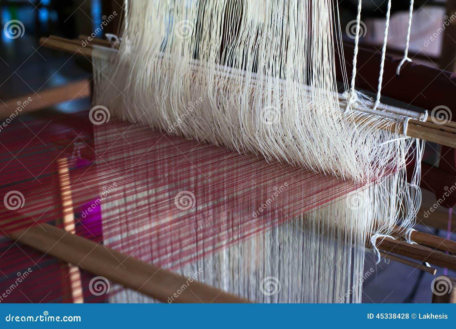 Vintage Manual Weaving Loom Stock Photo - Image of rural, color: 45338428